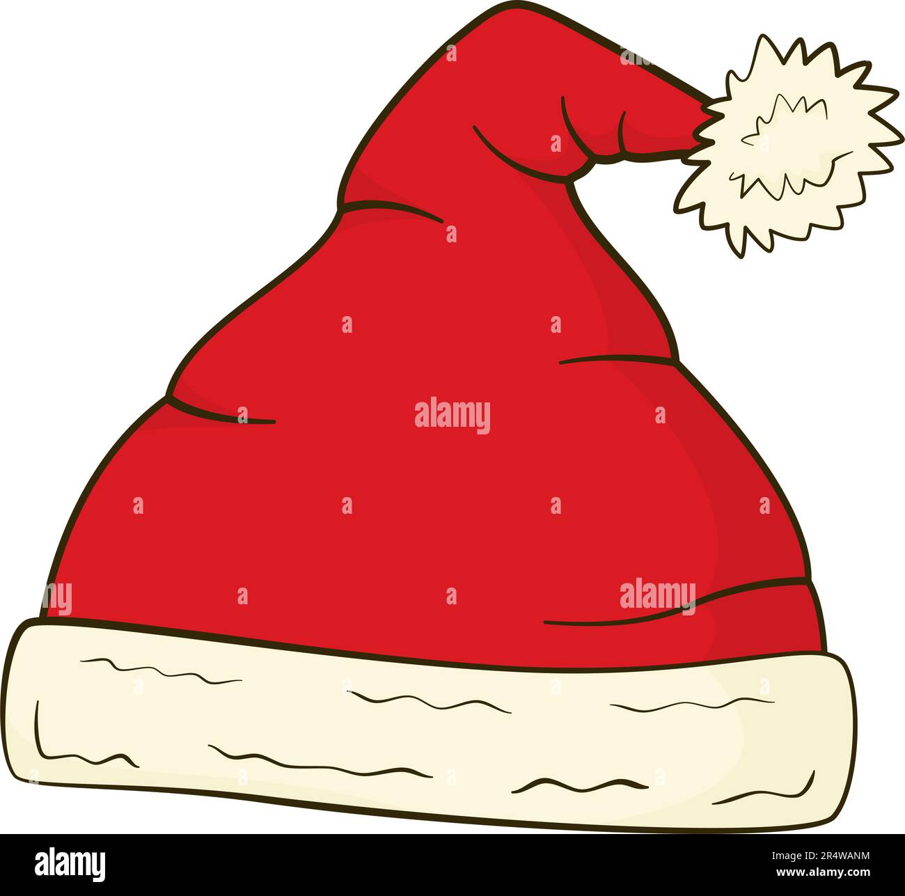 Christmas hat. Cartoon. Vector illustration. Isolated on white ...