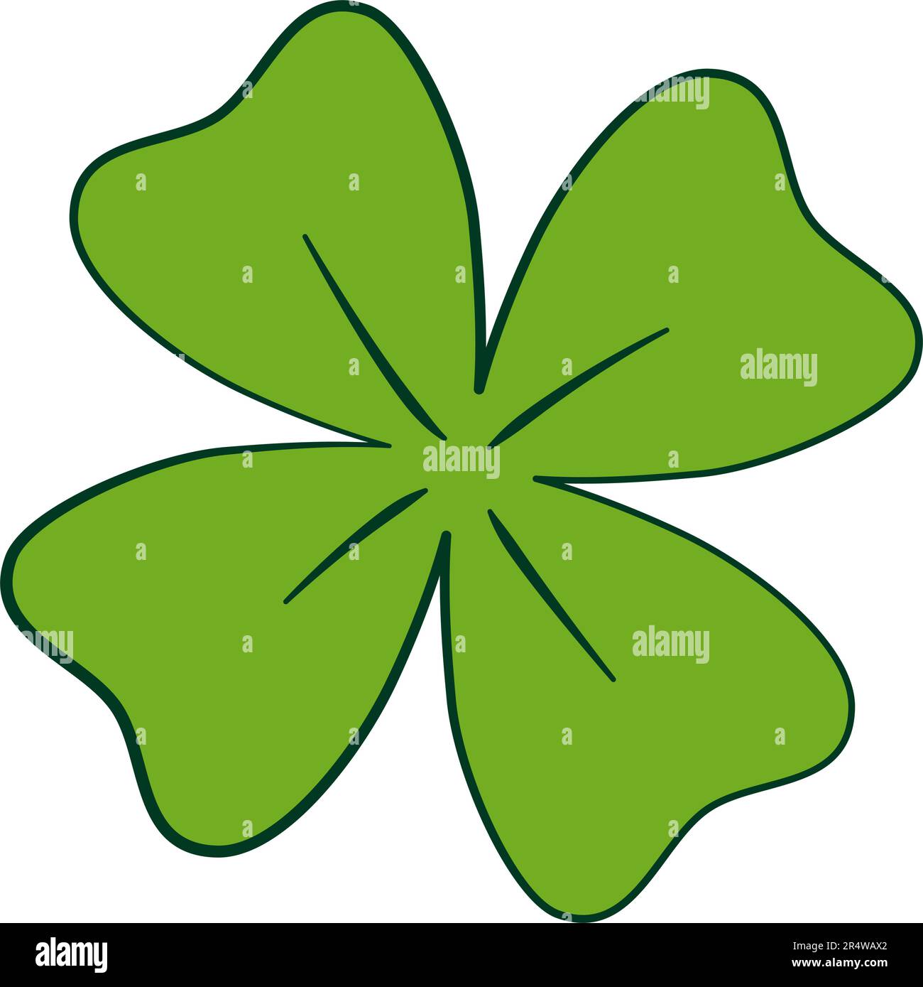 Four leaf clover. Vector illustration. Isolated on white background ...