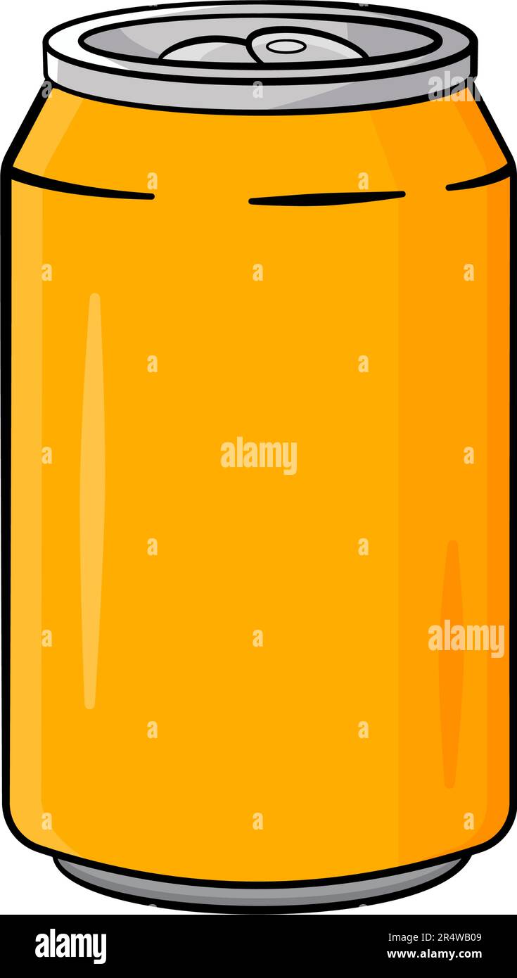 Orange can. Cartoon. Vector illustration. Isolated on white background ...