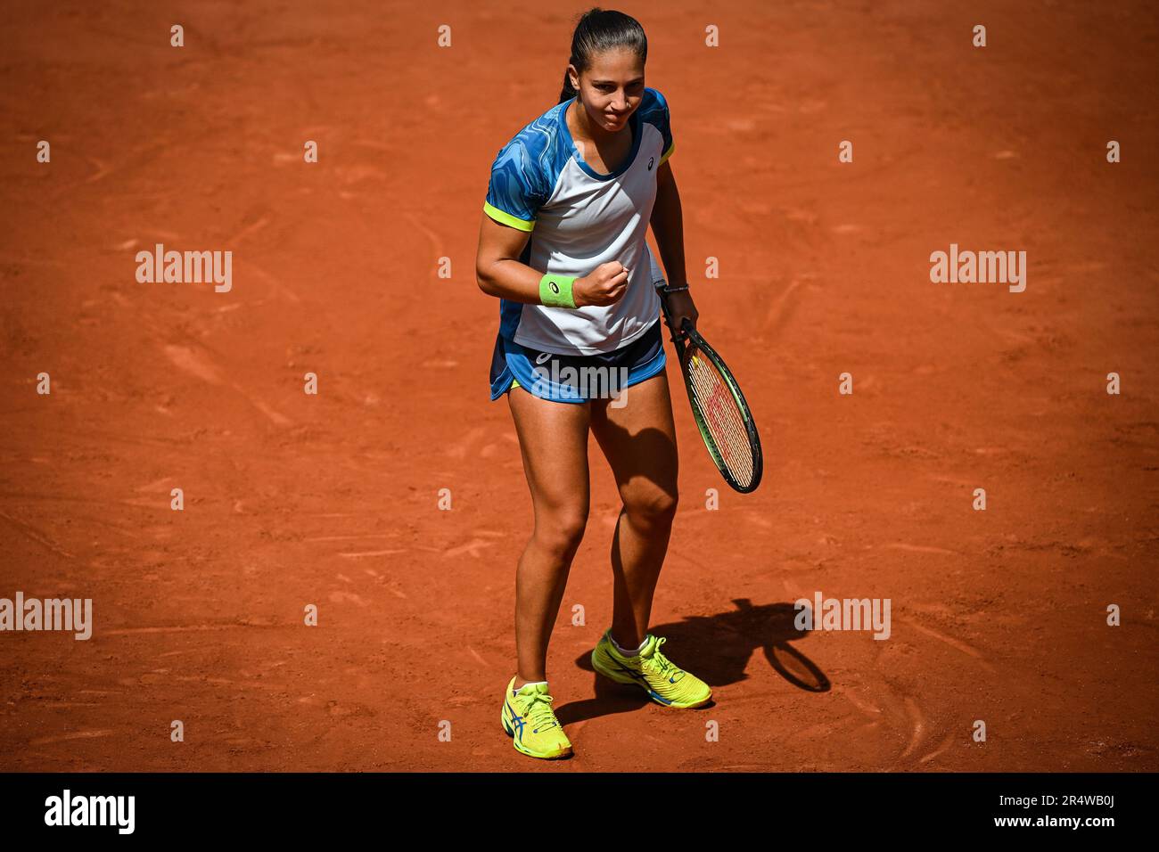 Diane PARRY of France celebrates his point during the third day of ...