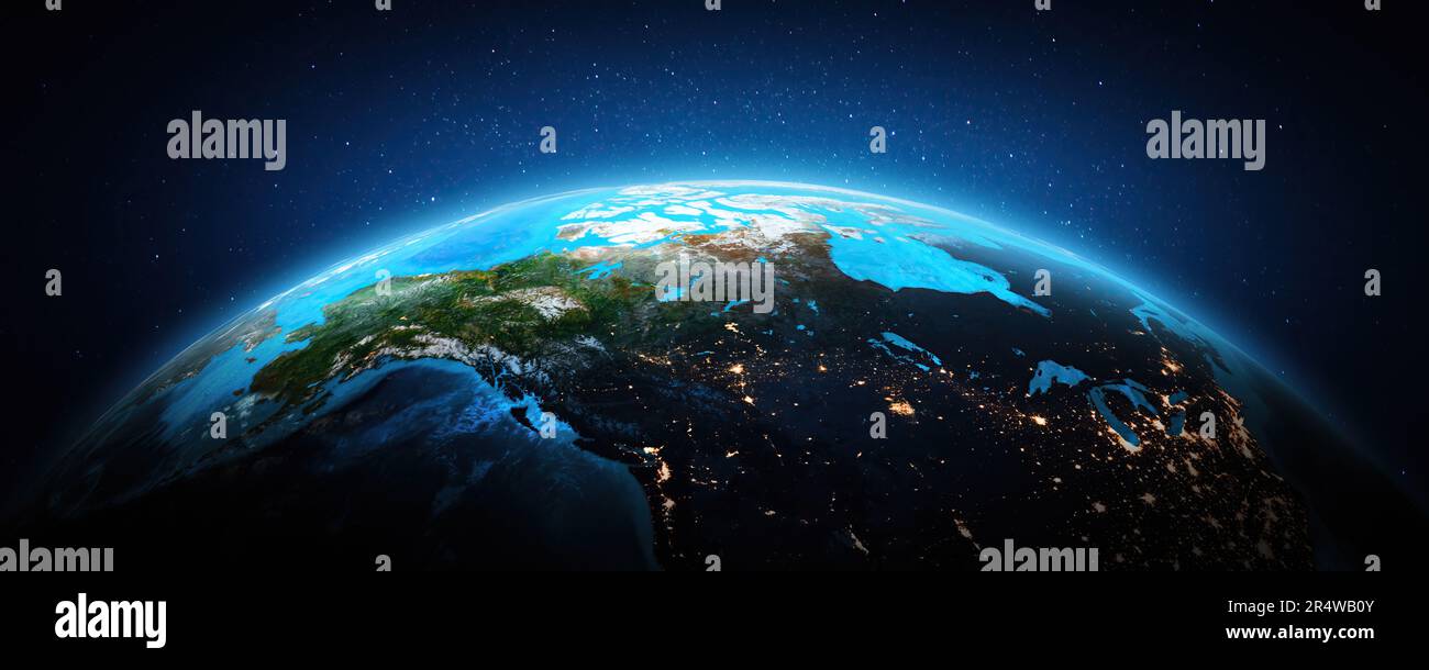 Canada and Alaska from space. Elements of this image furnished by NASA ...