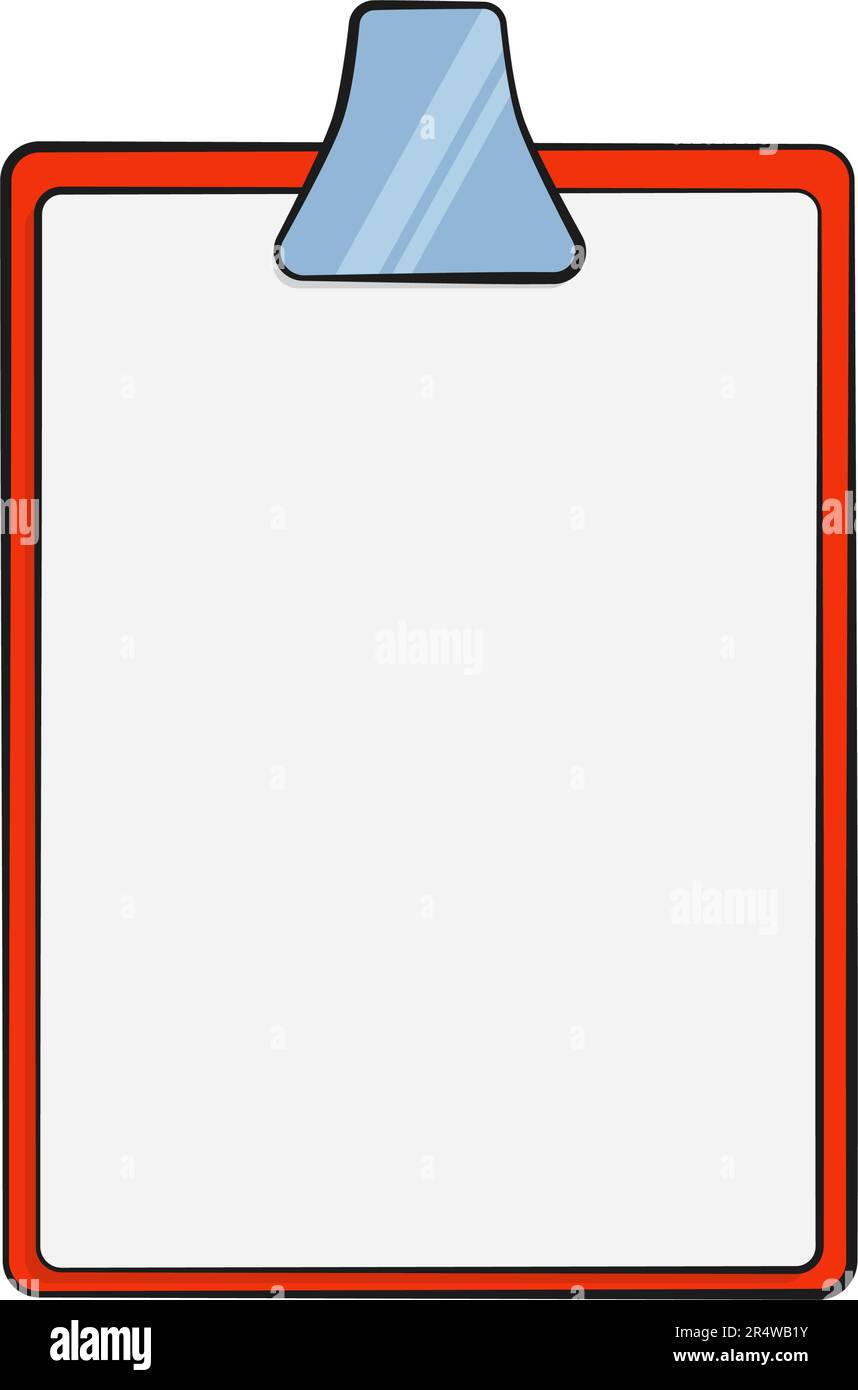 Clipboard with blank paper. Cartoon. Vector illustration. Isolated on ...