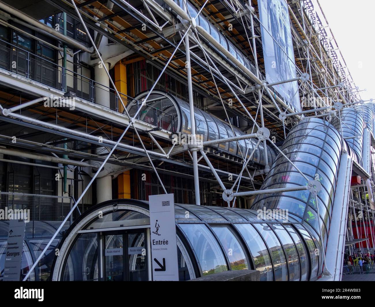 Exterior unusual architecture of the Pompidou Centre, Paris, France ...