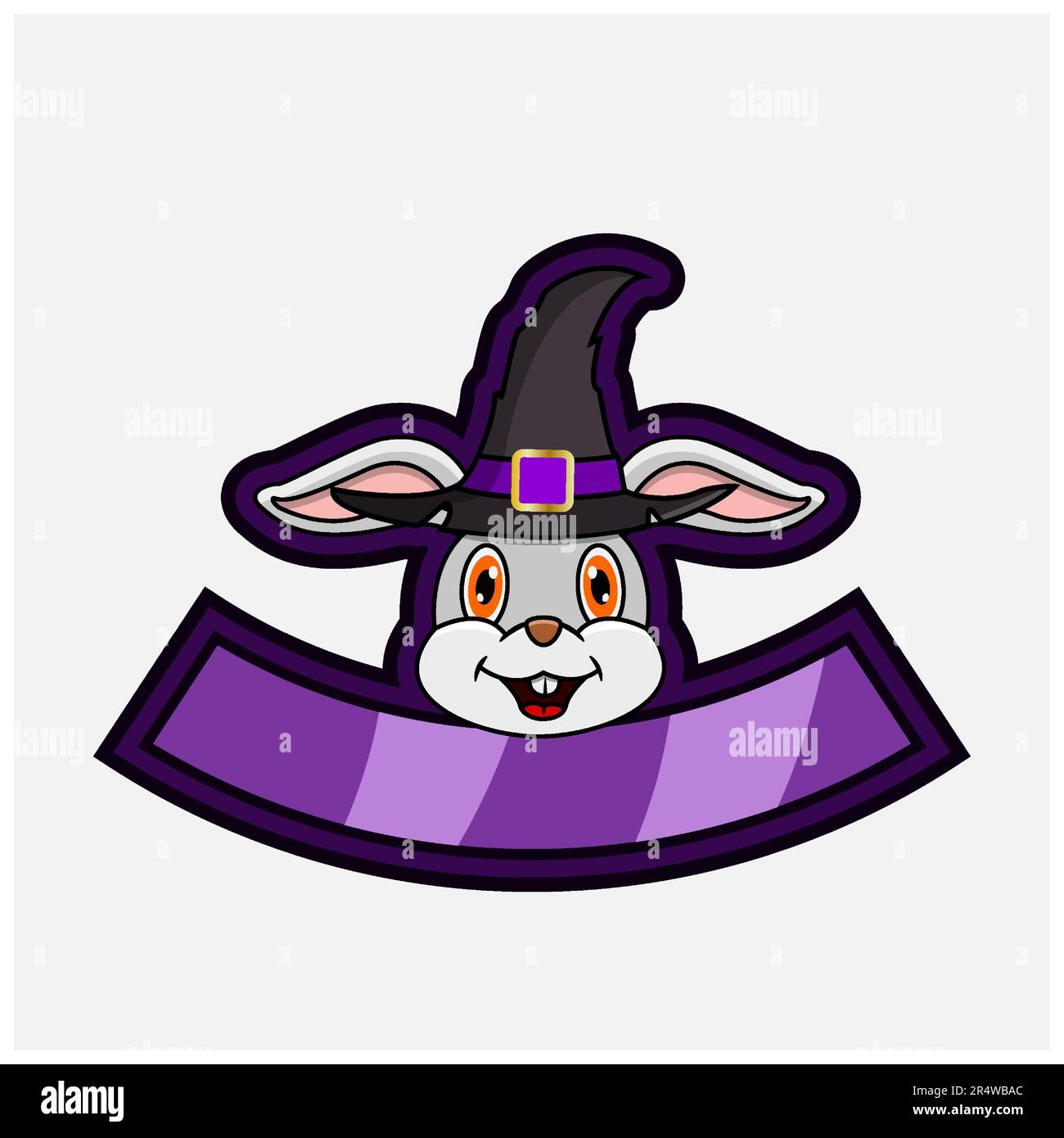 Cute Rabbit Head Character. For Logo, Icon, badge, emblem and label ...