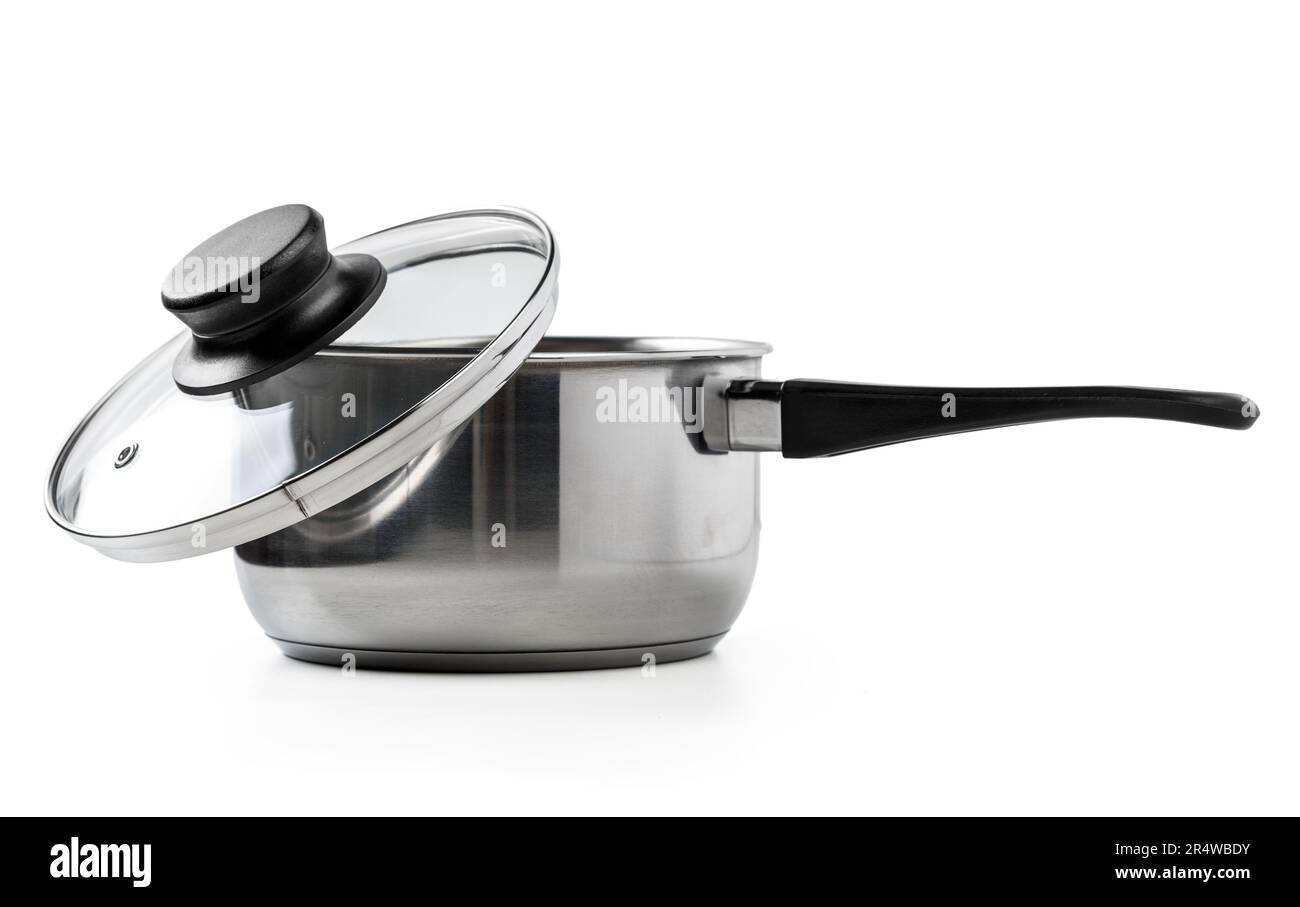 Steel saucepan isolated on white background Stock Photo - Alamy
