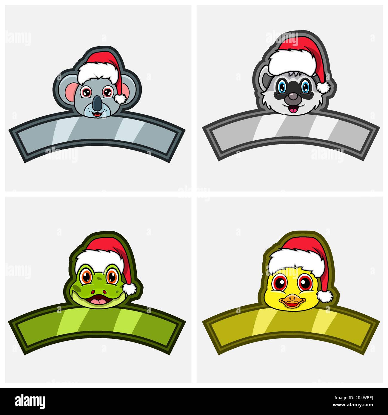 Set Cute Animals Head Character. For Logo, Icon and label with ...