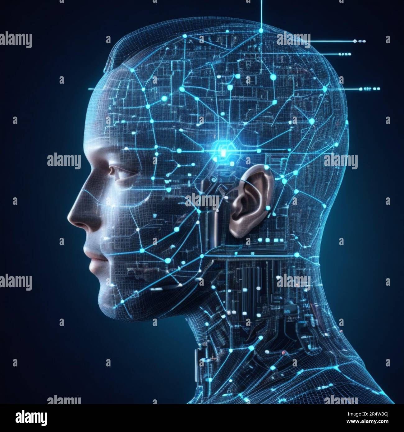 Ai artificial intelligence and data science, technology, machine learning, 3d rendering digital ...