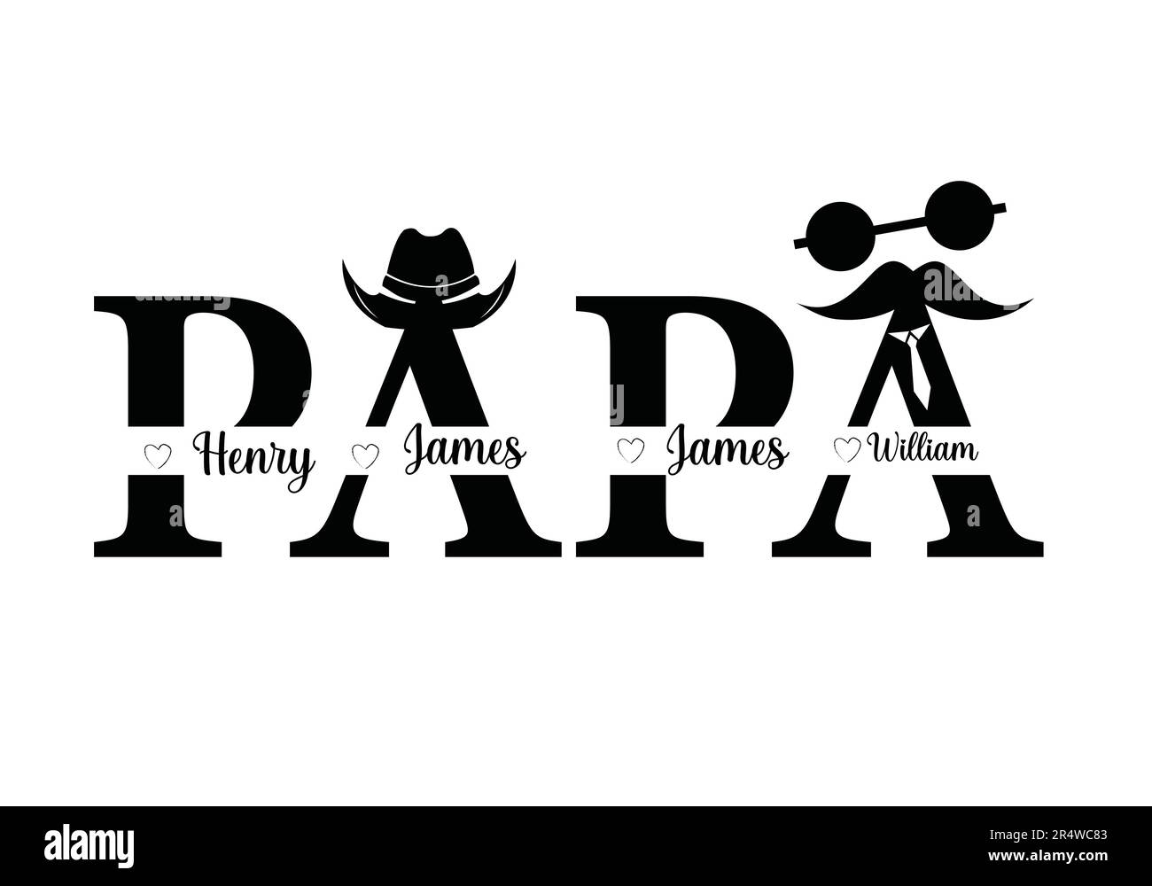 Happy Fathers Day Poster Card Vector Illustration Stock Vector Image