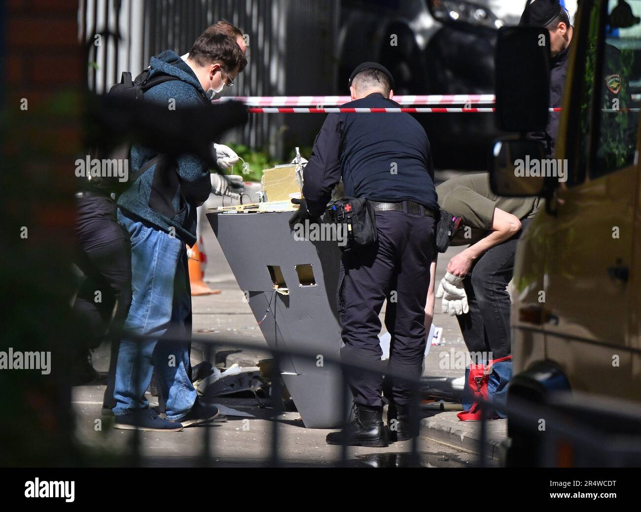 Moscow, Russia. 30th May, 2023. Consequences of a drone attack at 92 ...