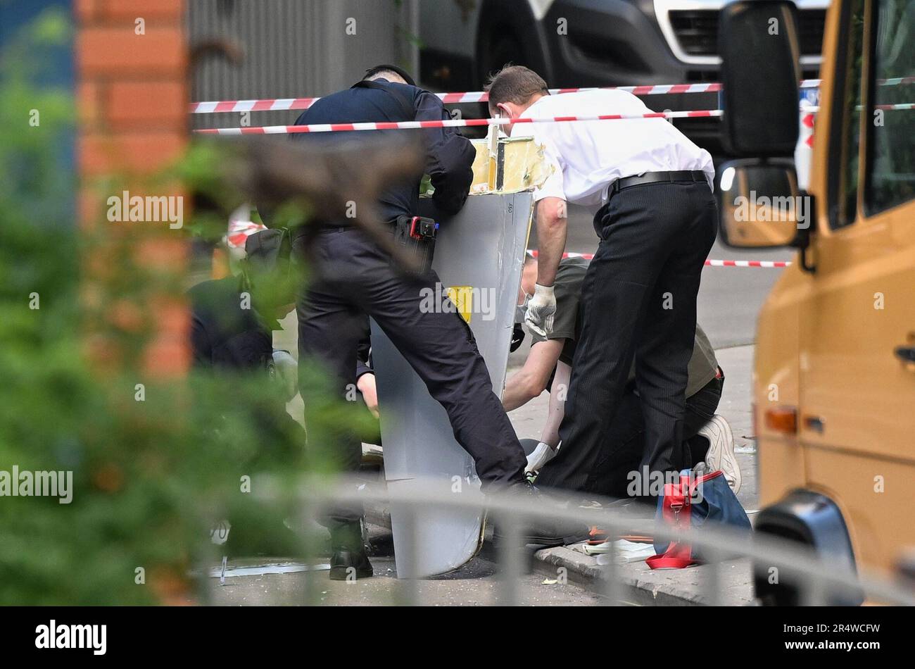 Consequences of a drone attack at 92 Leninsky Prospekt, Building 1 ...