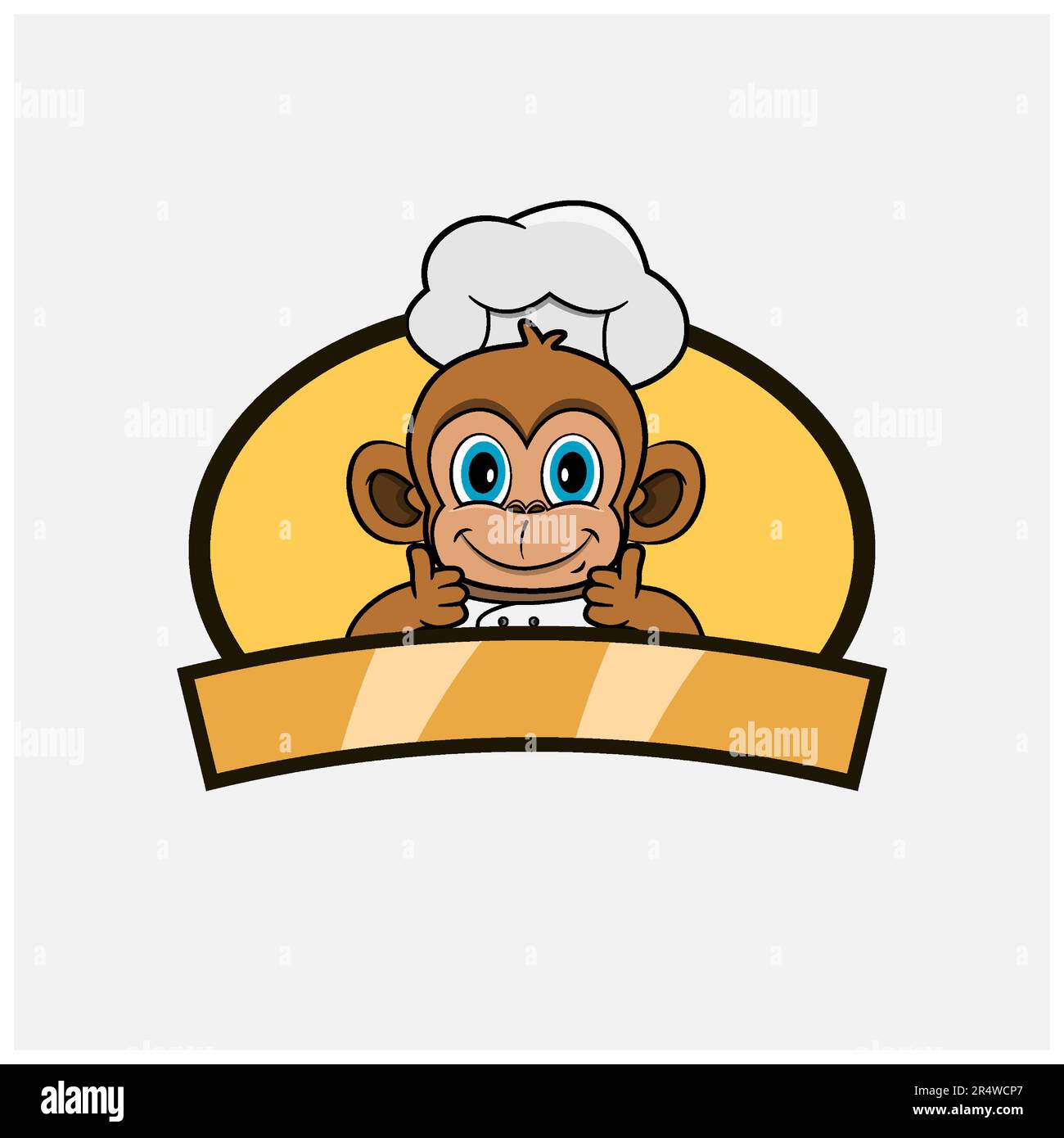 Cute Monkey Chef and Cooking Theme. Mascot, Character, Logo, label, And ...