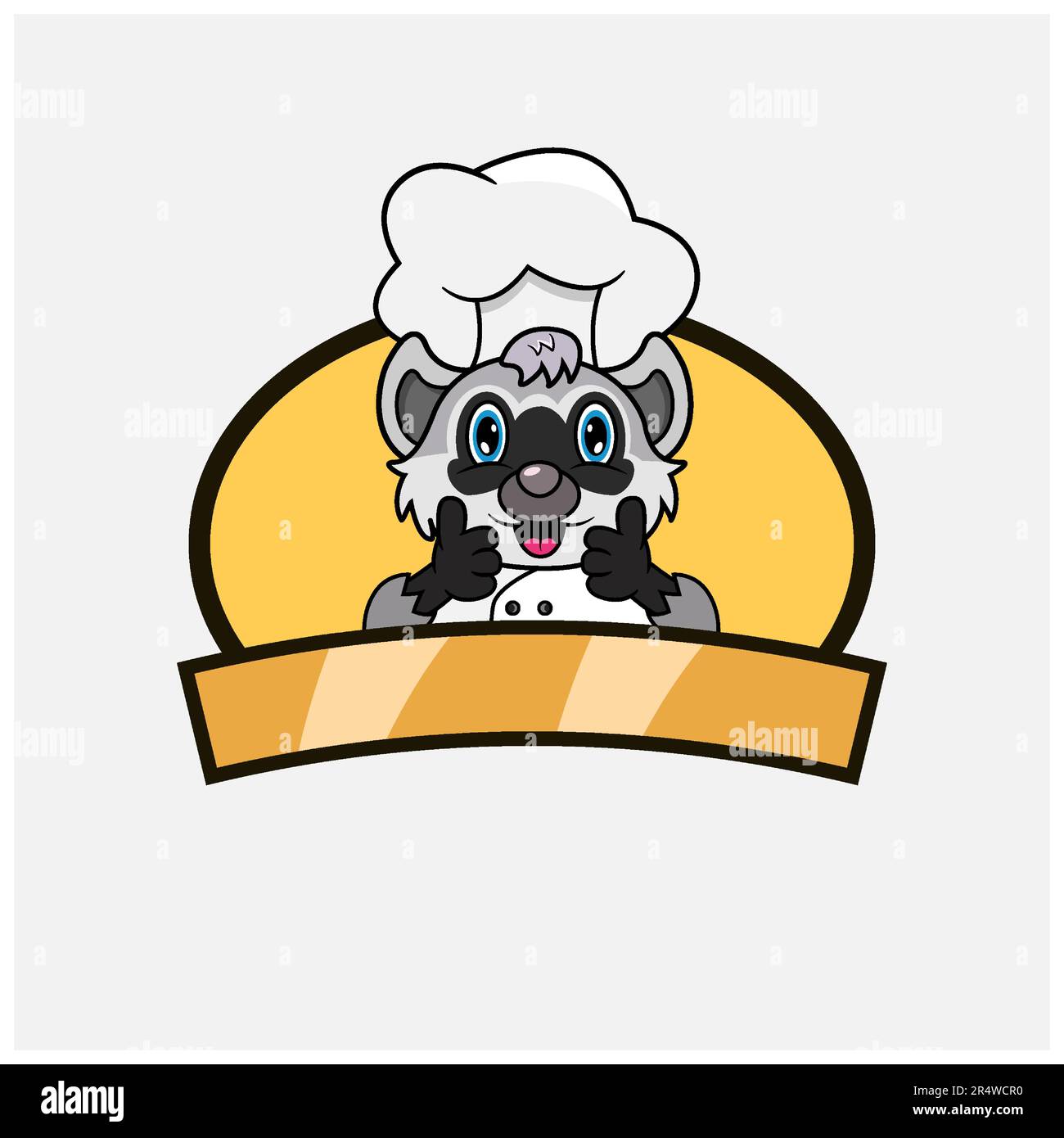 Cute Raccoon Chef and Cooking Theme. Mascot, Character, Logo, label ...