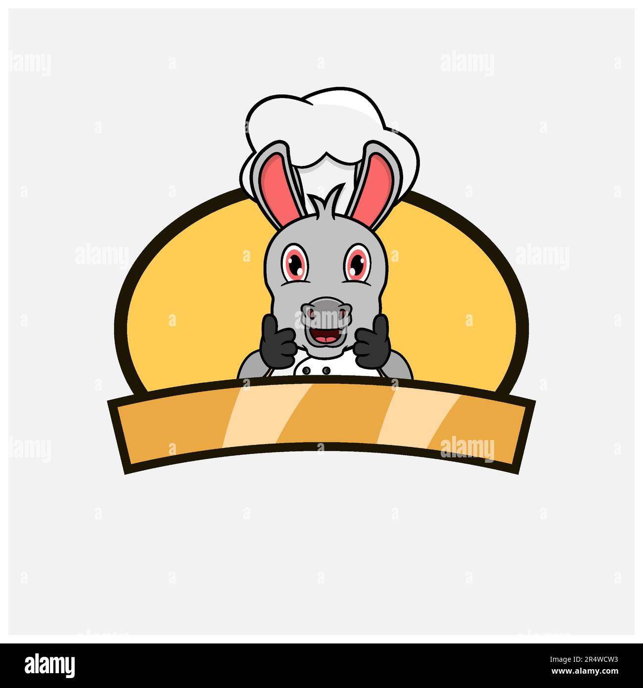 Cute Donkey Chef and Cooking Theme. Mascot, Character, Logo, label, And ...
