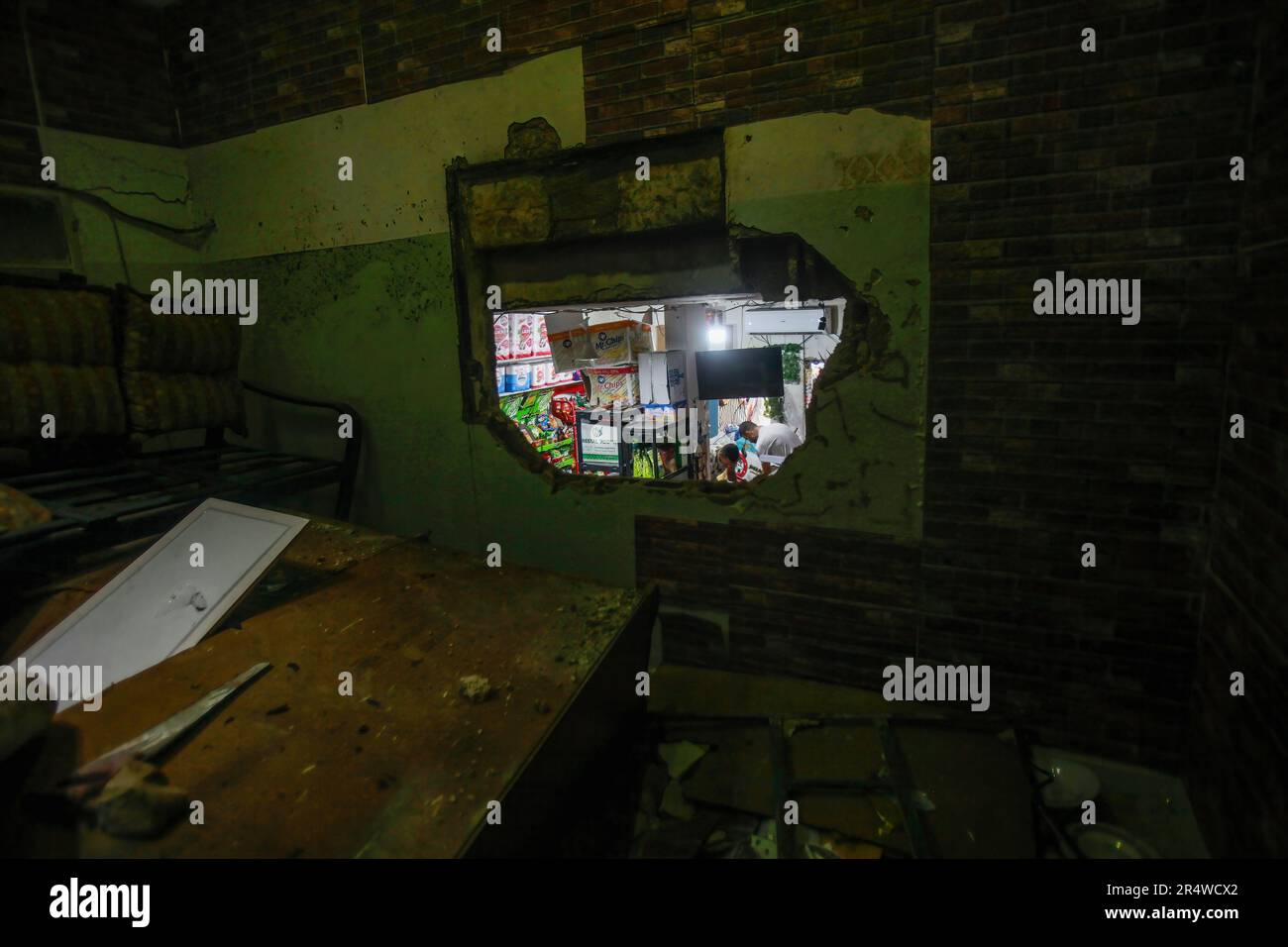 Tulkarm, Palestine. 30th May, 2023. View of the wall of a house that ...