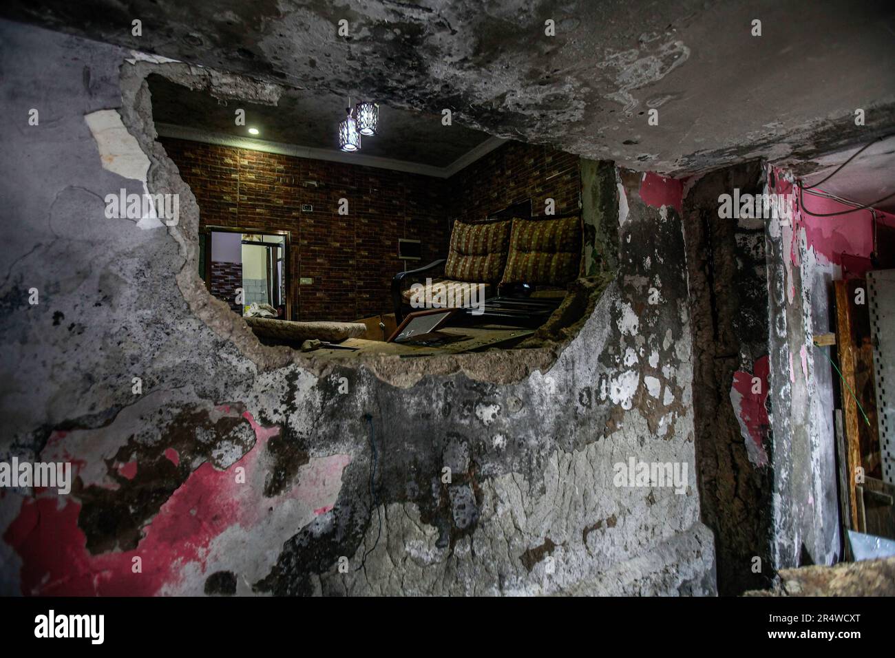 Tulkarm, Palestine. 30th May, 2023. View of the wall of a house that ...