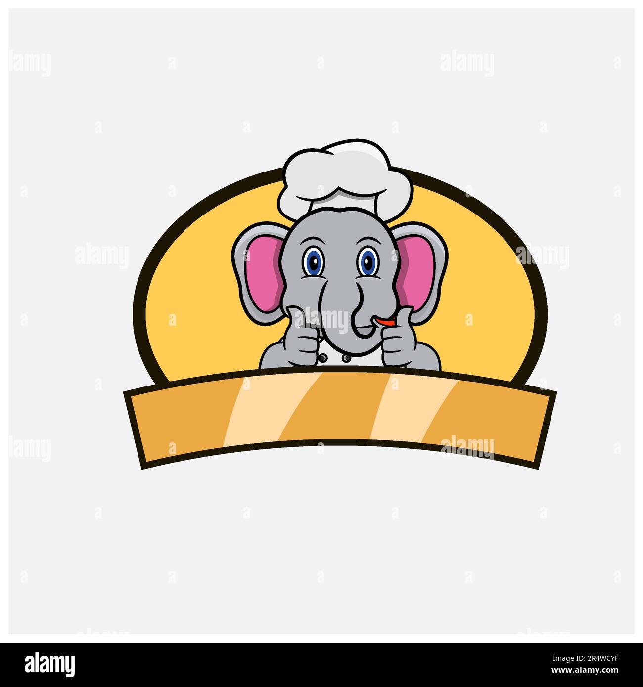 Cute Elephant Chef and Cooking Theme. Mascot, Character, Logo, label ...