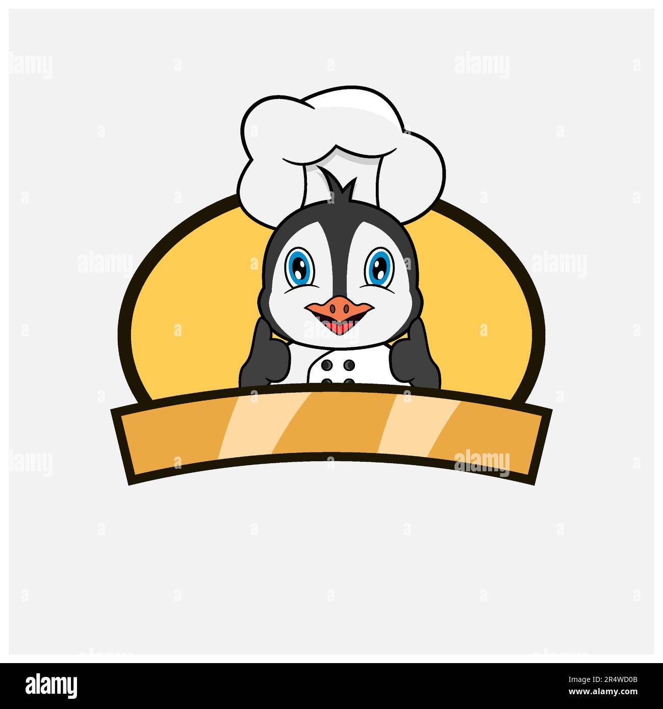 Cute Penguin Chef and Cooking Theme. Mascot, Character, Logo, label ...