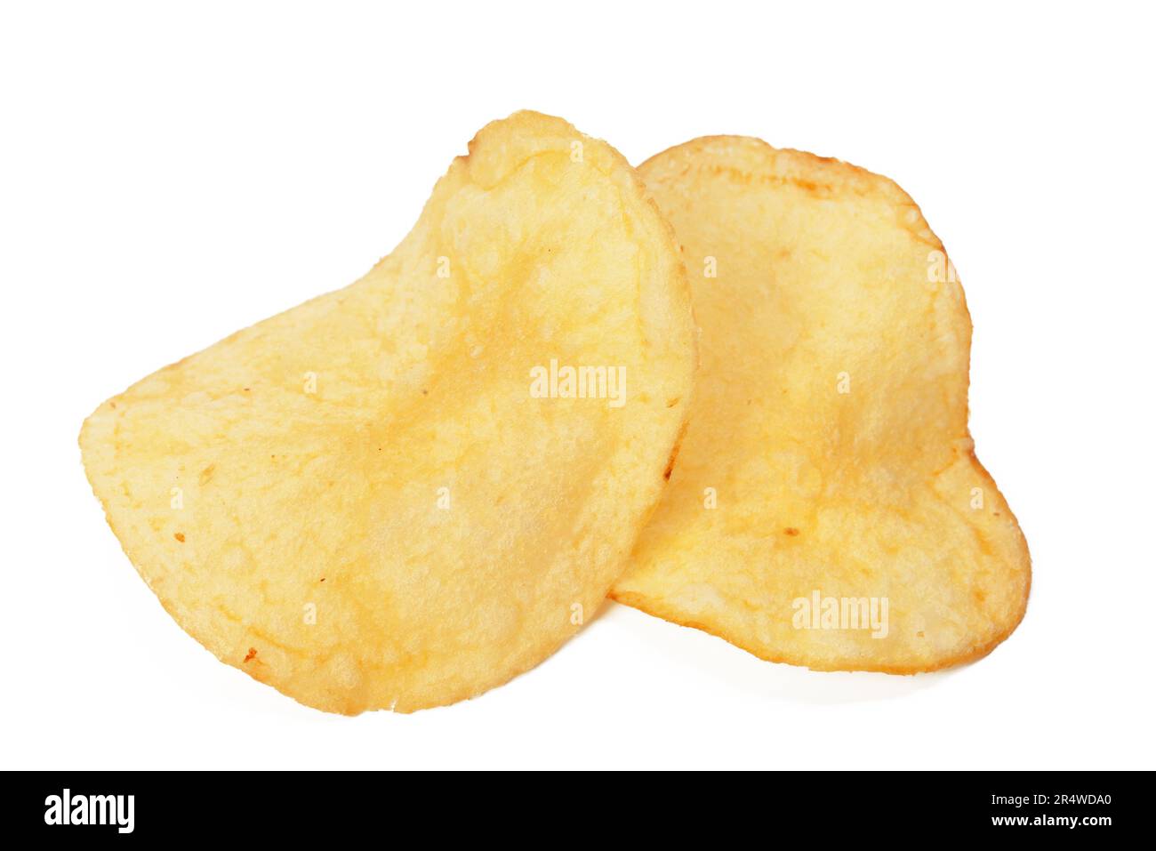 Potato chips isolated on white Stock Photo - Alamy