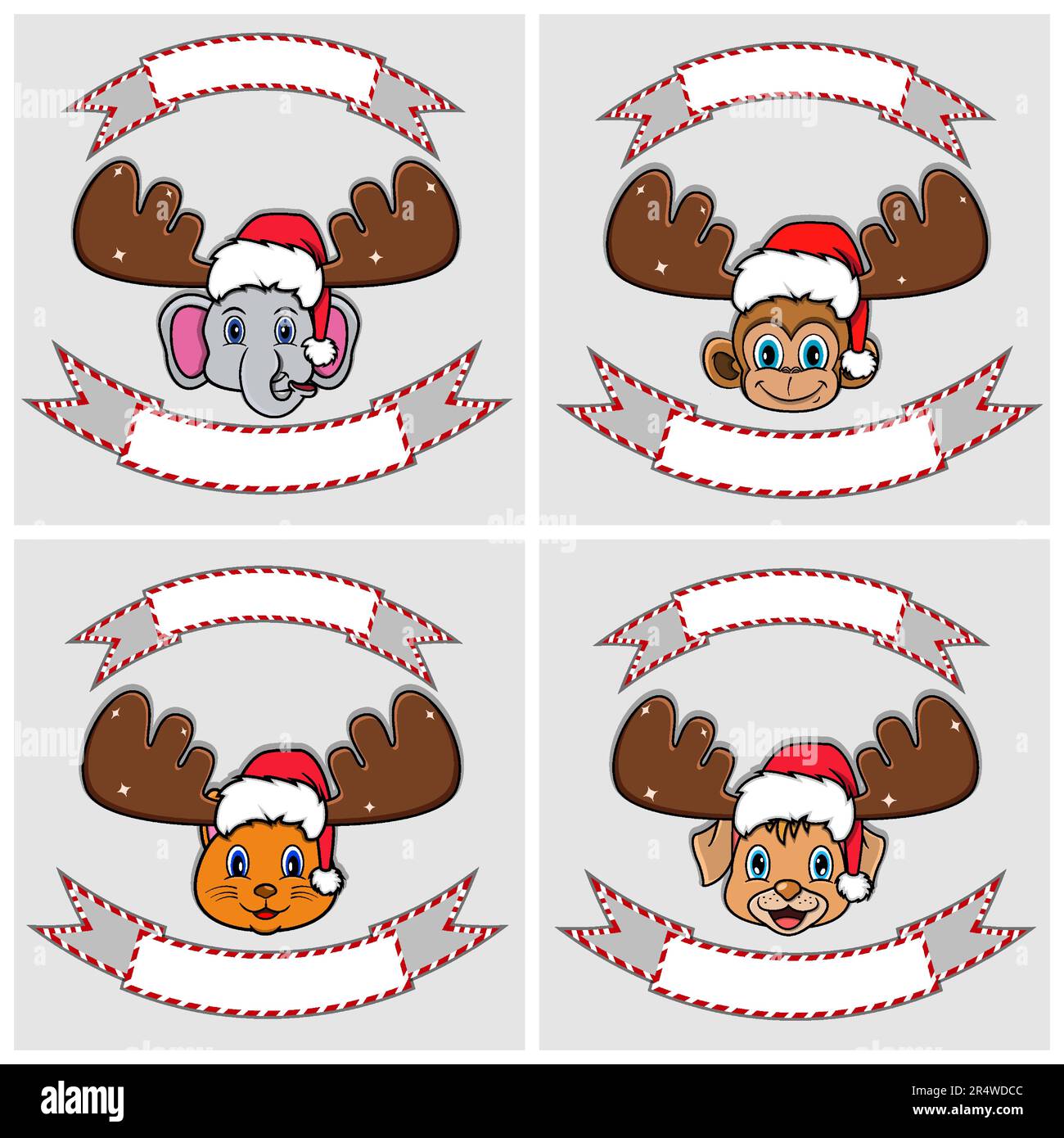 Cartoon illustration dog christmas hat hi-res stock photography and ...
