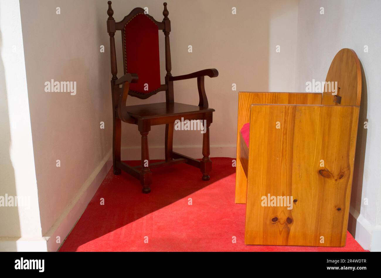 Open confessional corner. Space where the priest hear the confessions ...