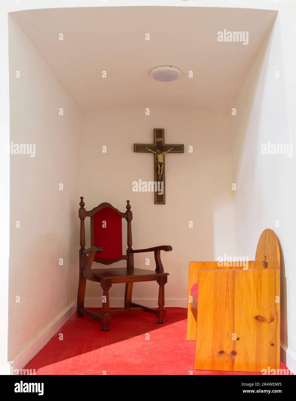 Open confessional corner. Space where the priest hear the confessions ...