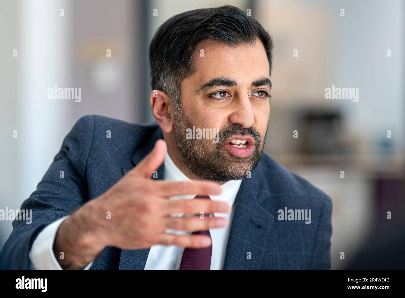 First Minister Humza Yousaf meets students during a visit to Castlebrae ...
