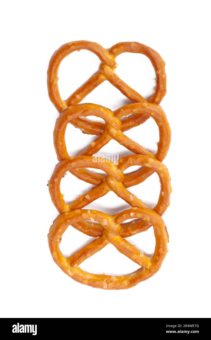 glazed and salted pretzels isolated on white background Stock Photo - Alamy