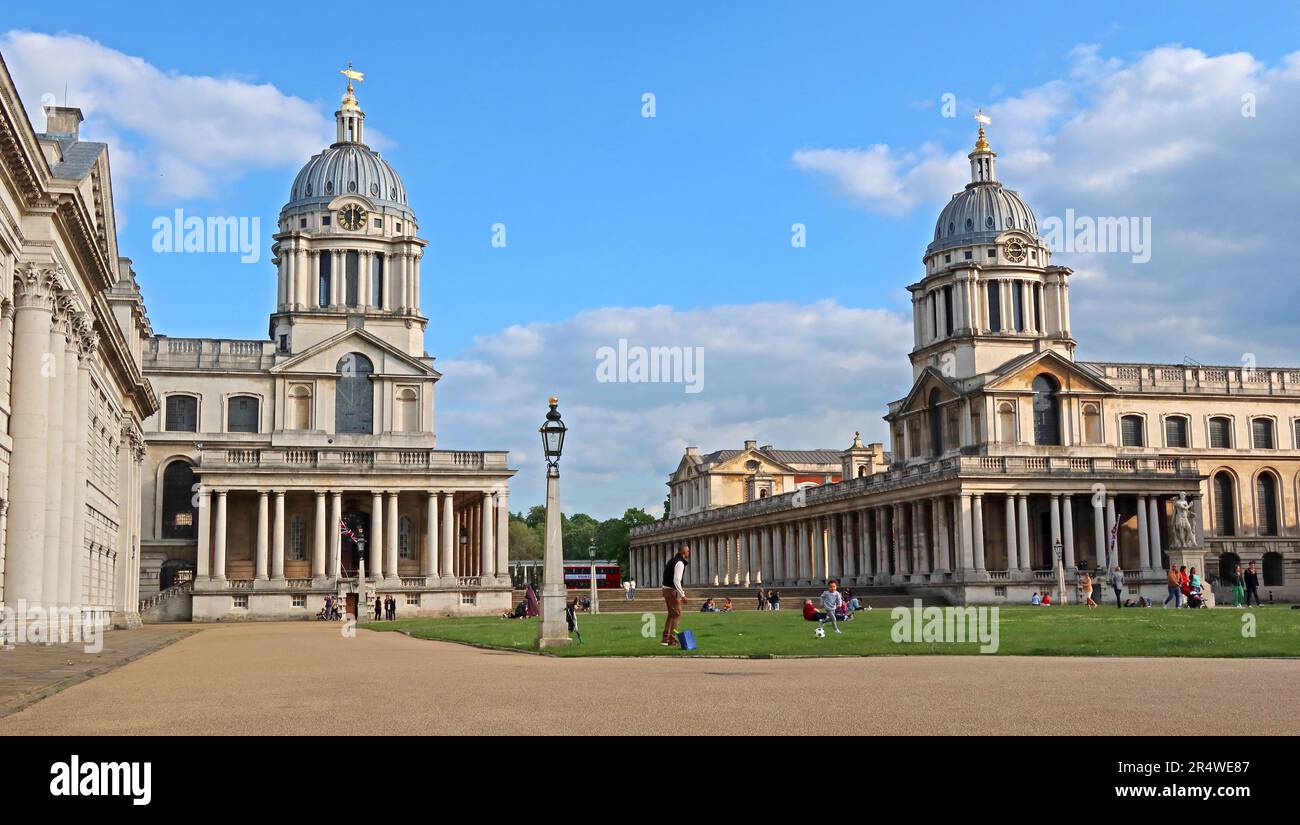 The Old Royal Naval College at Maritime Greenwich, London, showing the ...