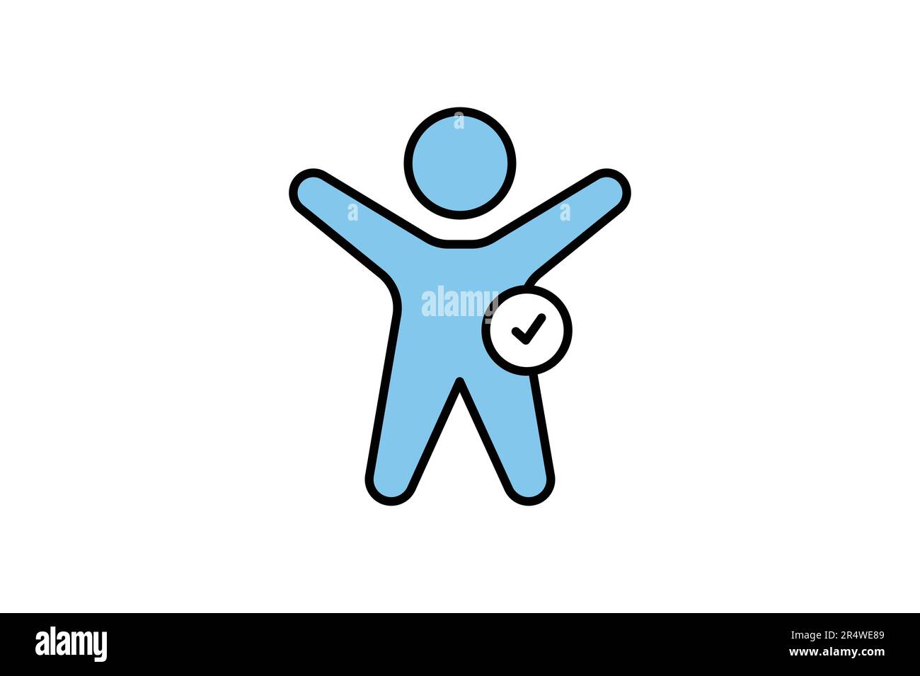 Wellness icon. People with check marks. icon related to healthy living ...