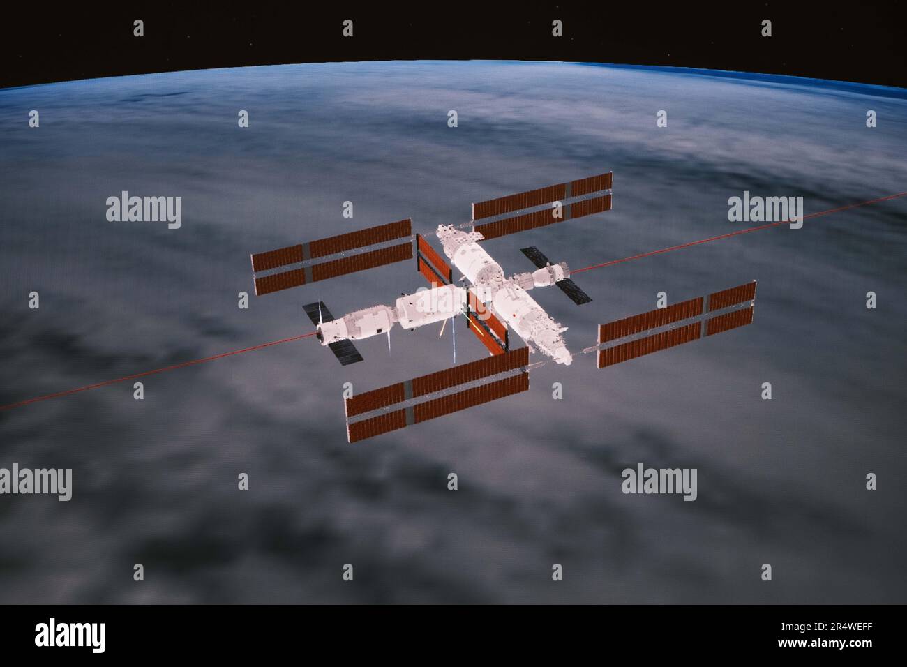 This simulated image captured at Beijing Aerospace Control Center on ...