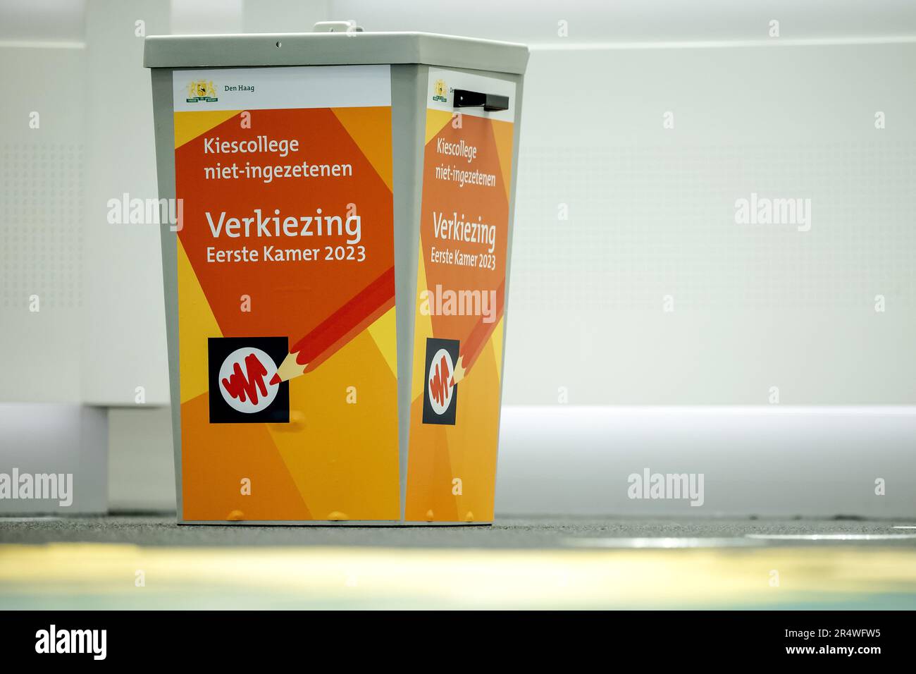THE HAGUE - The ballot box of the electoral college of Bonaire, Sint ...