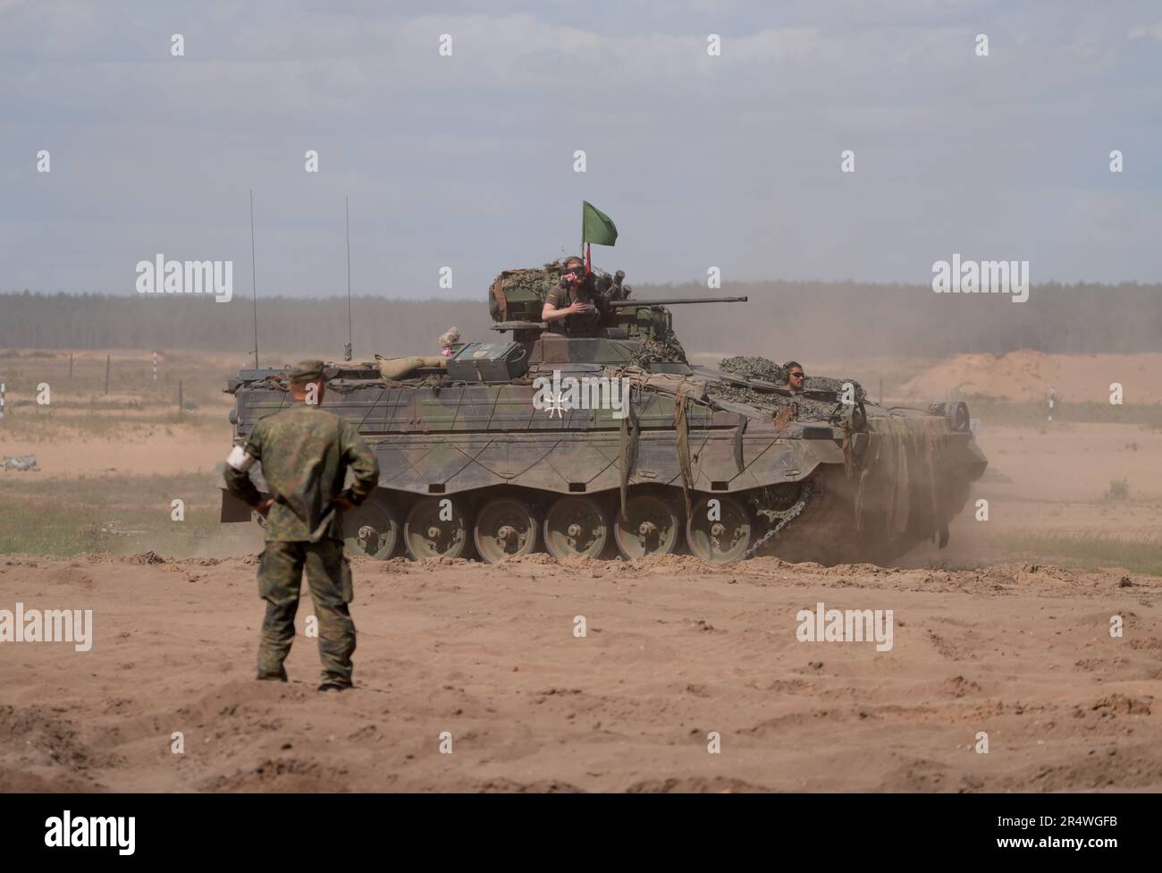 Pabrade, Lithuania. 30th May, 2023. A green-flagged "Marder" infantry ...
