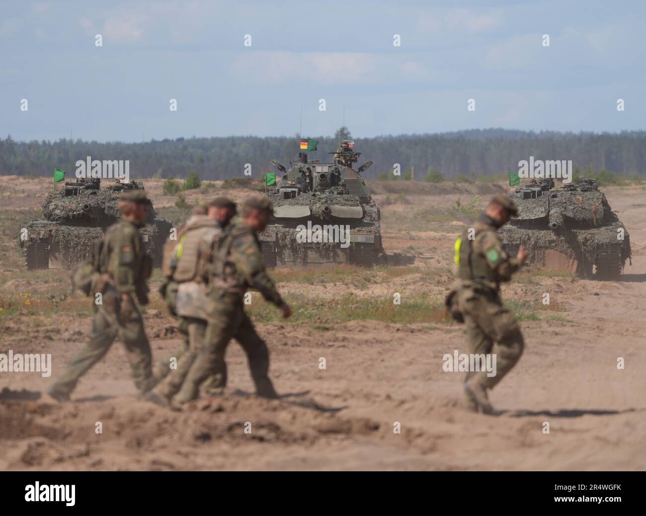 Pabrade, Lithuania. 30th May, 2023. German Leopard 2A6 main battle ...