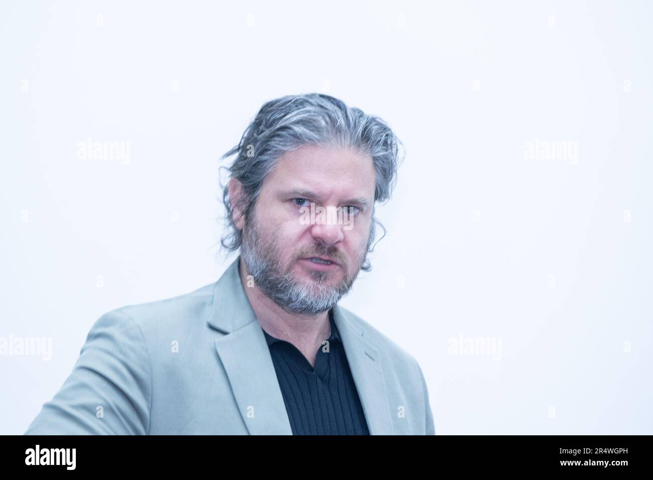 Actor Edoardo Pesce attends the photocall of the film "Denti da squalo ...