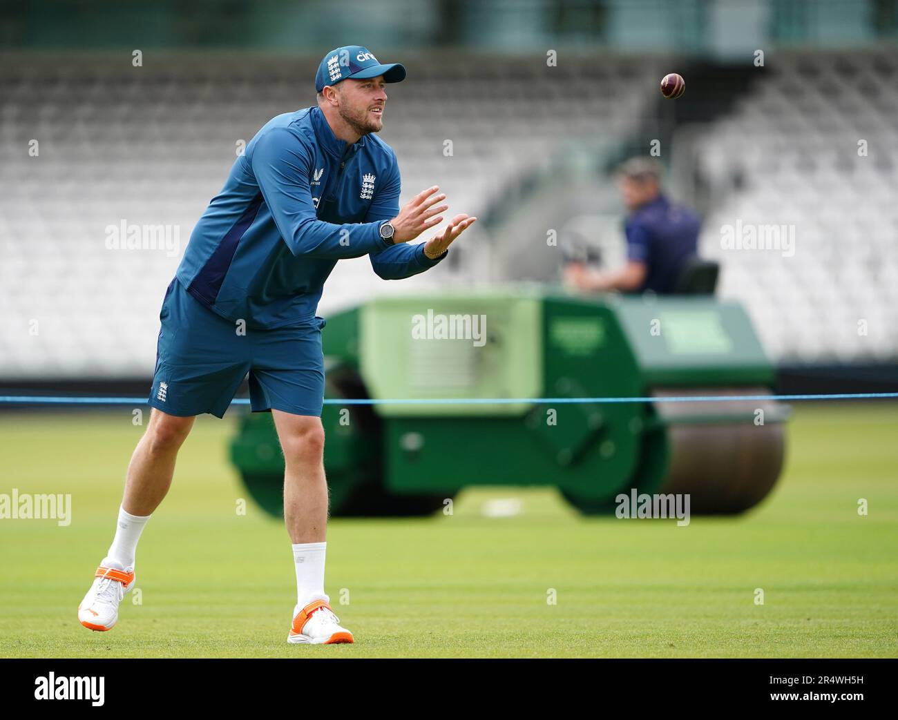 England's Ollie Robinson during a nets session at Lord's Cricket Ground ...