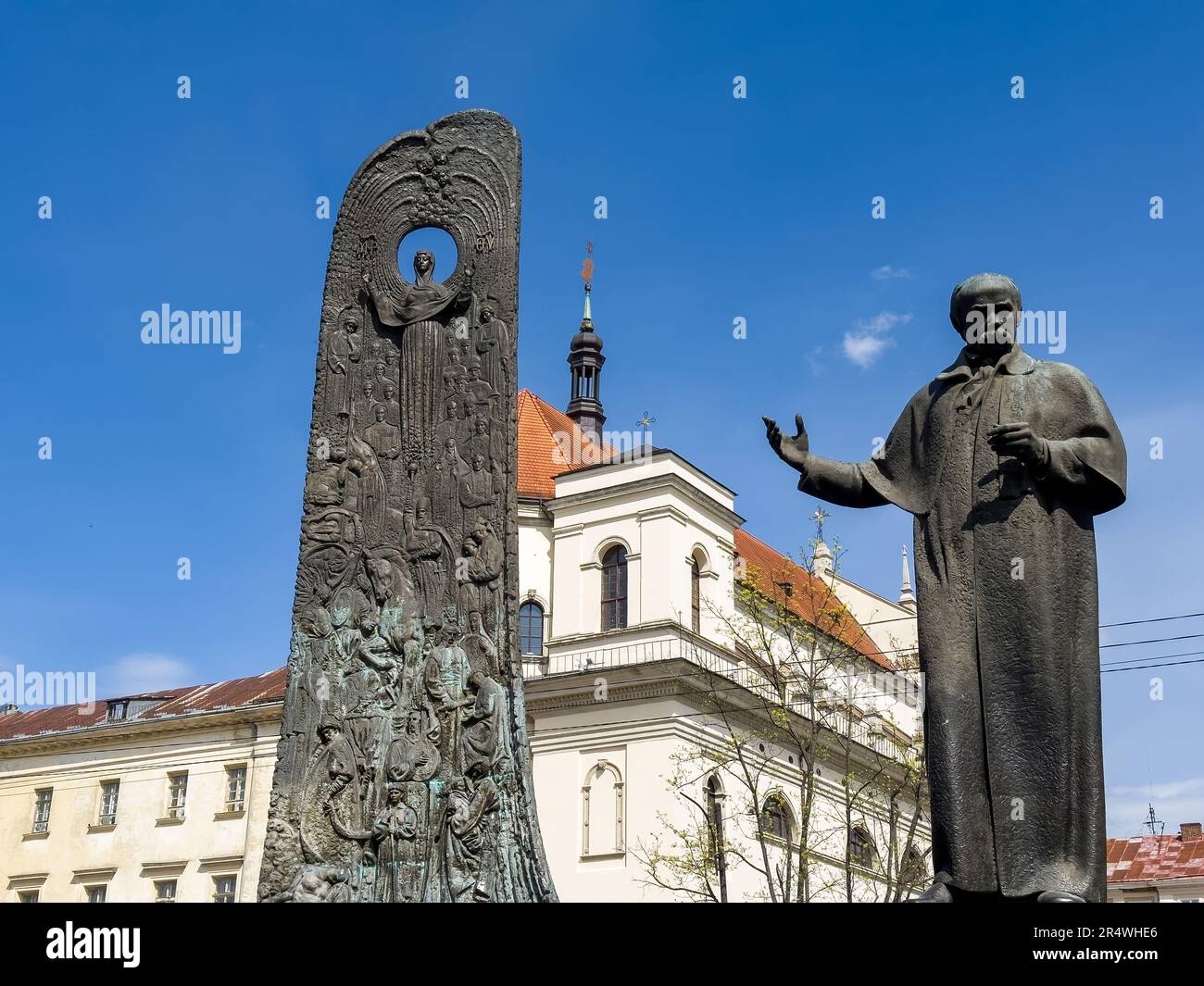 Lviv, Ukraine - May, 2023: Monument to the Ukrainian poet Taras ...
