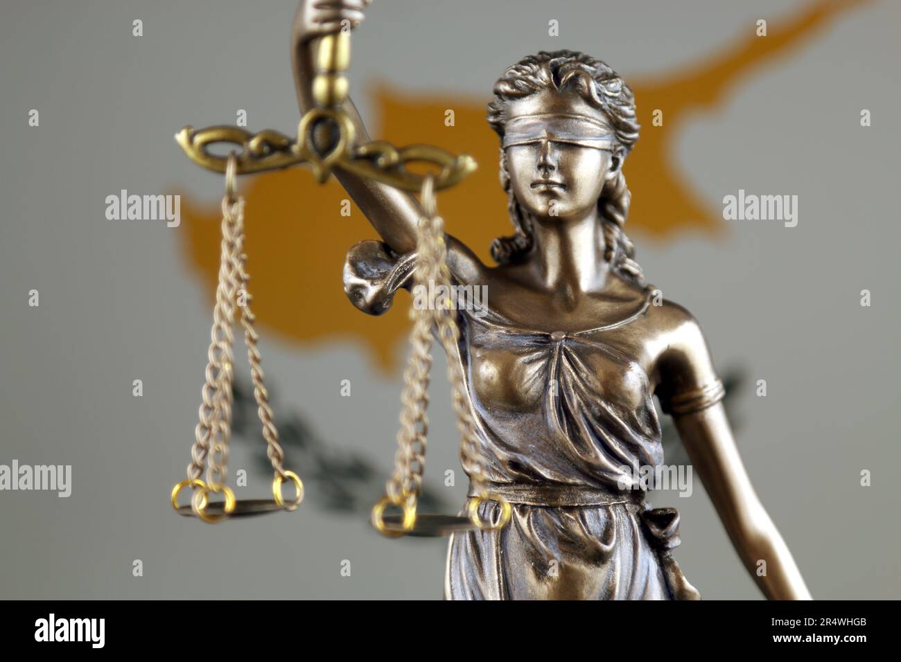 Symbol of law and justice with Cyprus Flag. Close up Stock Photo - Alamy