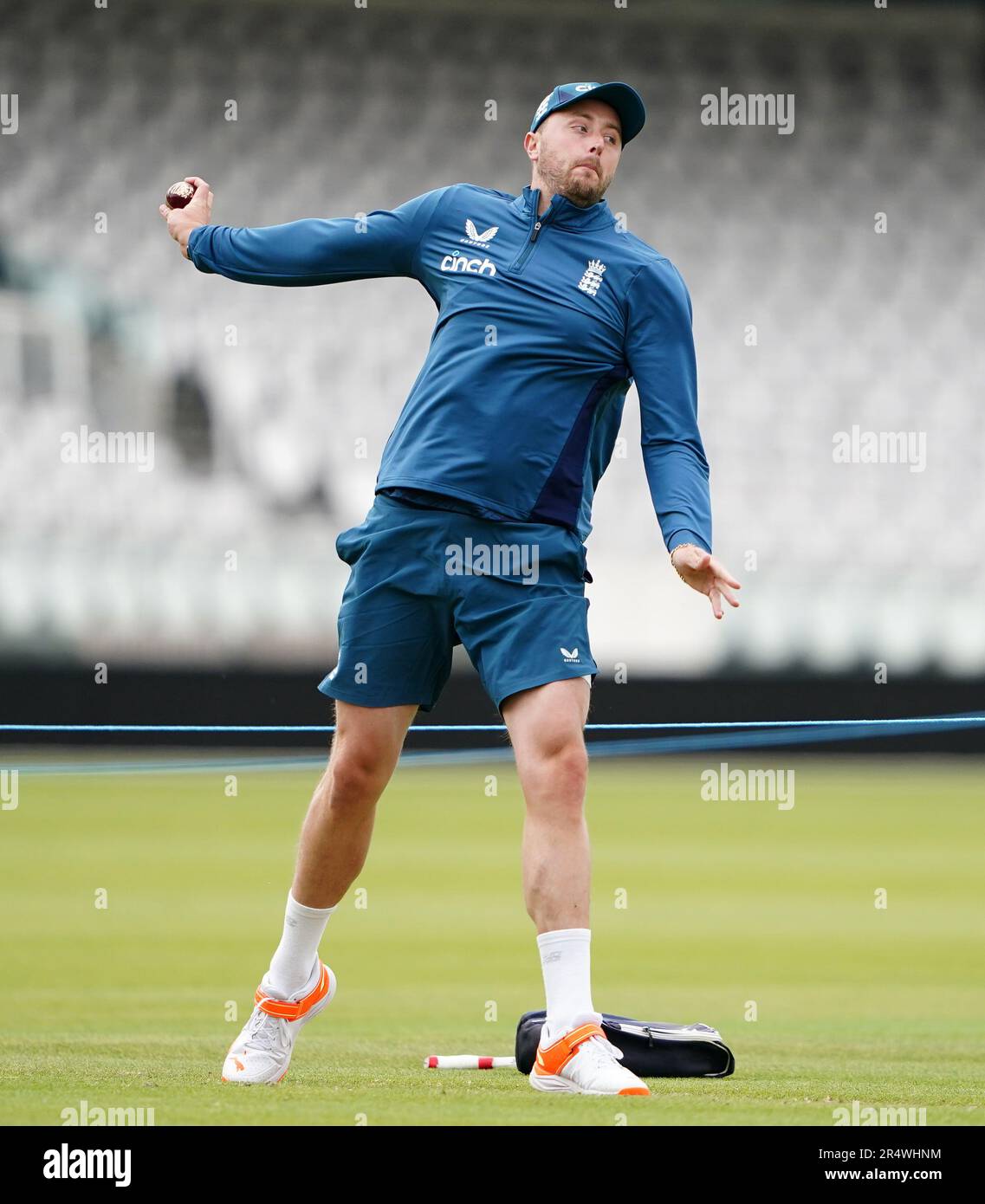 England's Ollie Robinson during a nets session at Lord's Cricket Ground ...