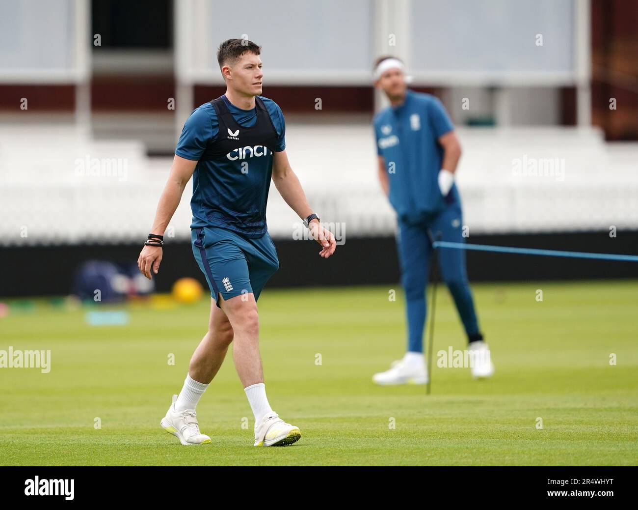 England's Matthew Potts during a nets session at Lord's Cricket Ground ...
