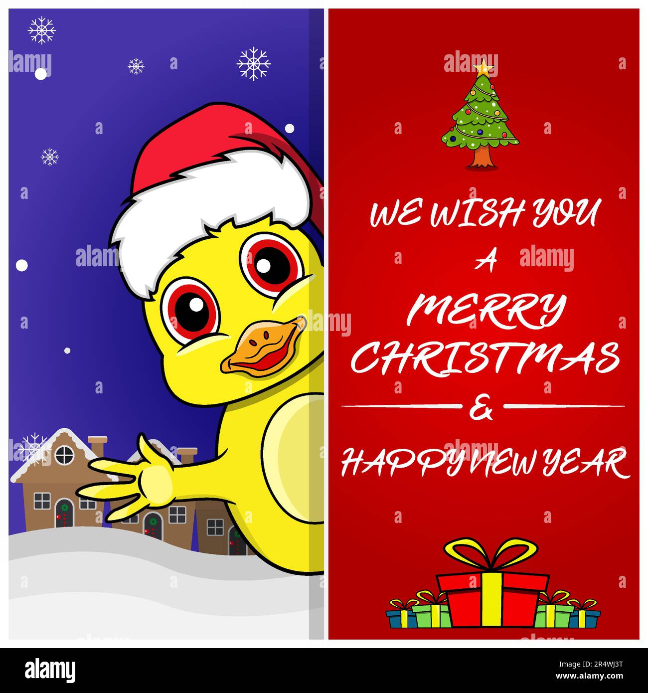 Happy gift duck cartoon vector love Cut Out Stock Images & Pictures - Alamy