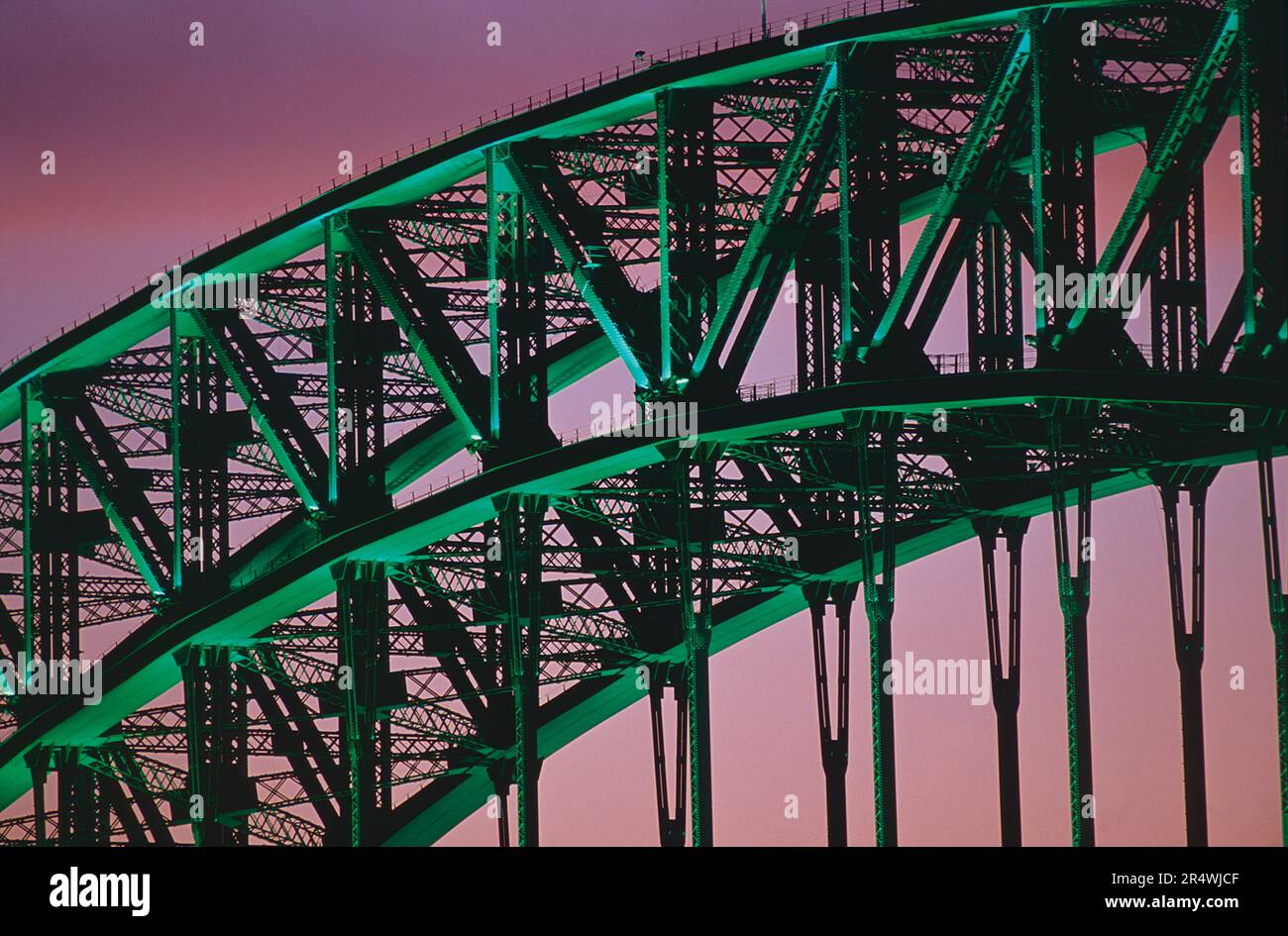 Australia. Sydney. Close-up detail of illuminated Harbour Bridge Stock ...