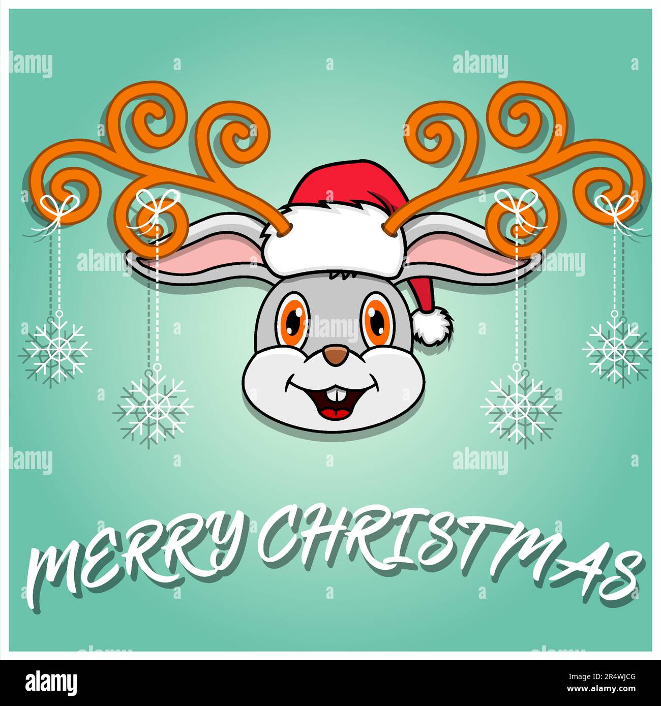Funny rabbit wearing christmas hat Stock Vector Images - Alamy