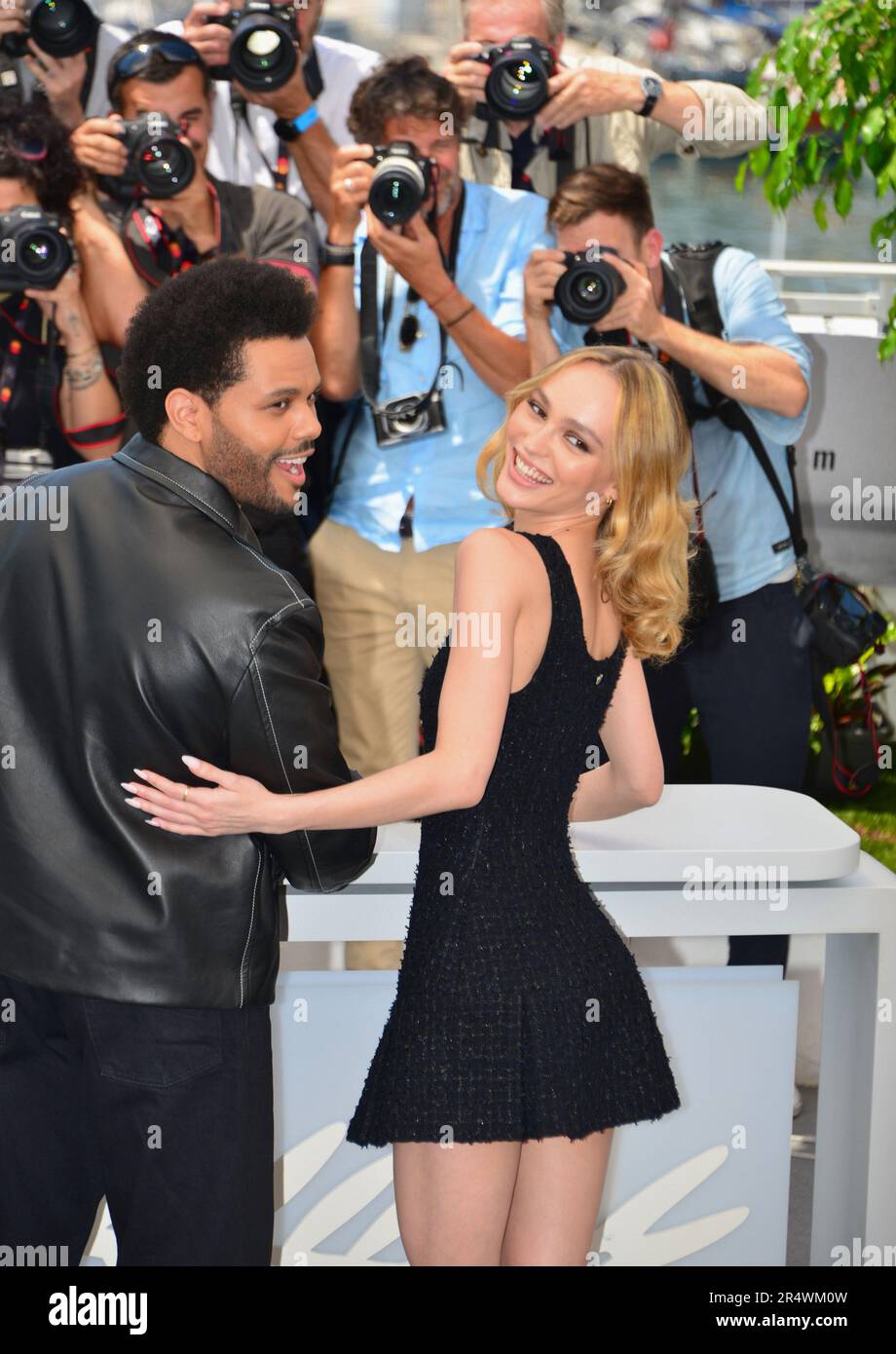 Abel Tesfaye, Lily-Rose Depp (dress by Chanel) Photocall of the TV ...