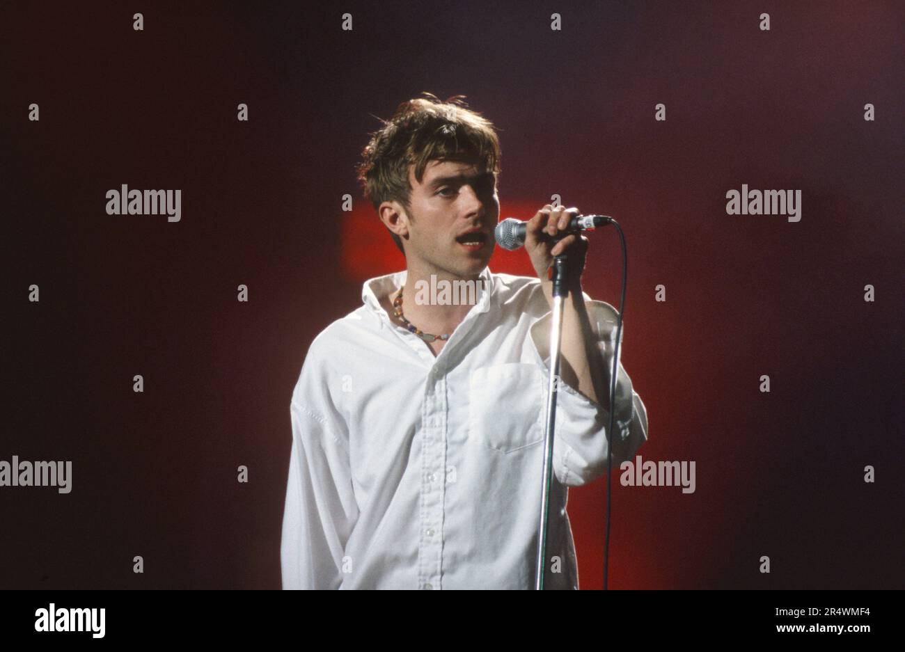 British singer Damon Albarn on stage at the Zenith in Paris during a ...
