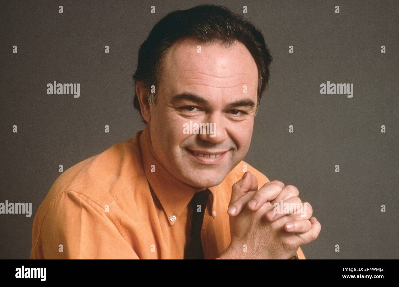 Studio portrait of French television presenter Laurent Cabrol in 1989 ...