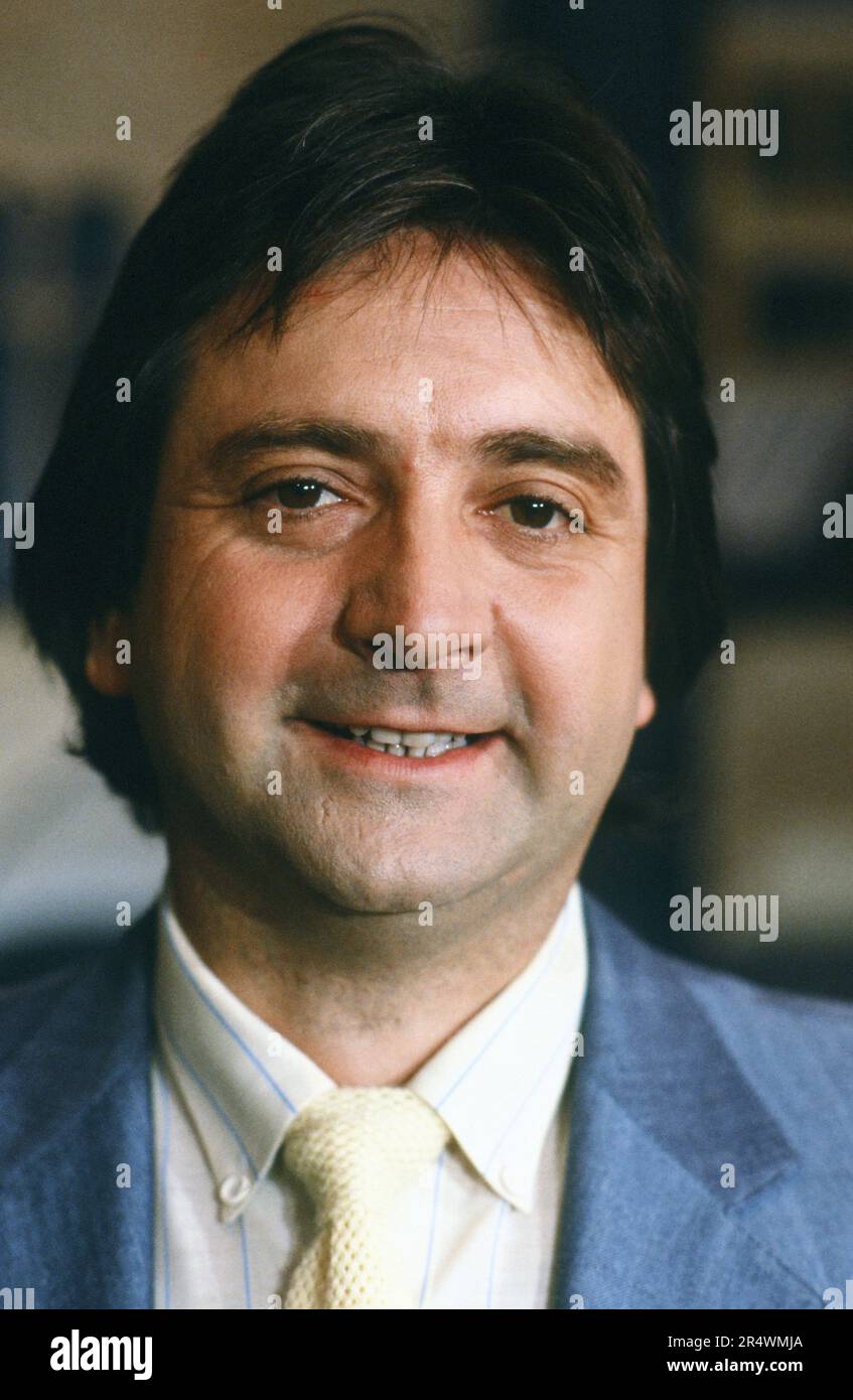 Portrait of French television host Jean-Pierre Descombes, circa 1985 ...