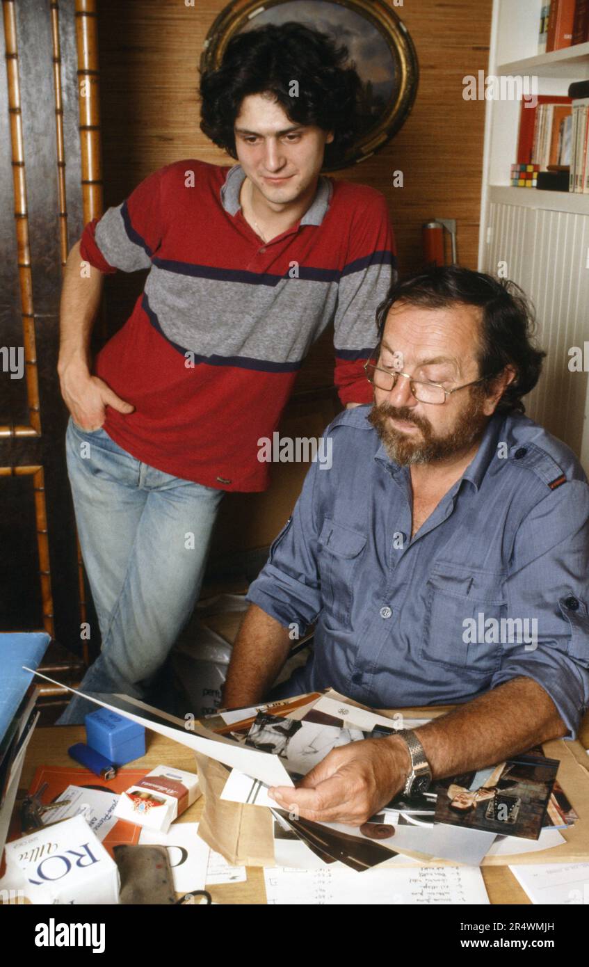 French director Robert Enrico at home in Paris (13th arrondissement ...