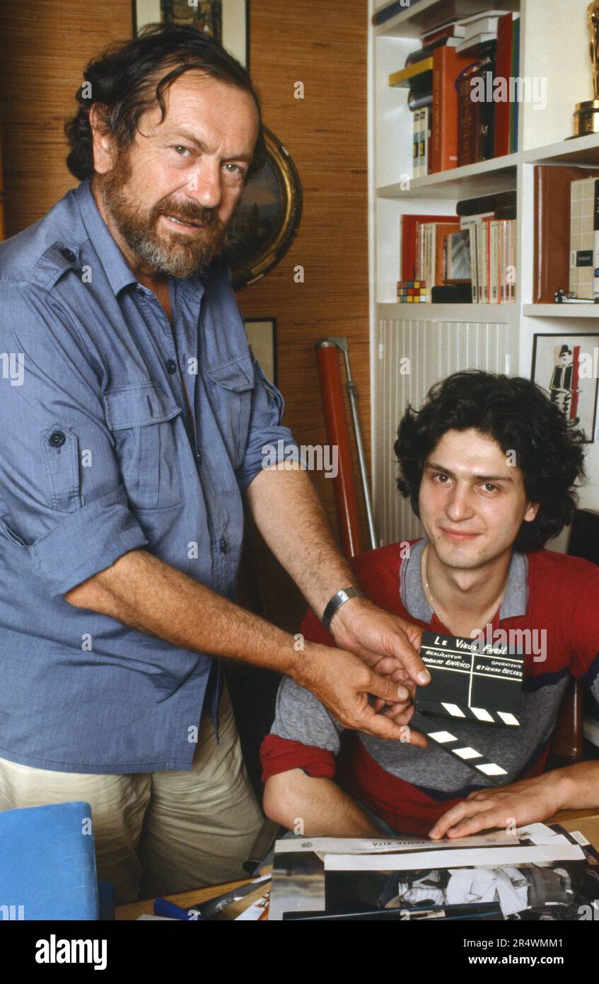 French director Robert Enrico at home in Paris (13th arrondissement ...
