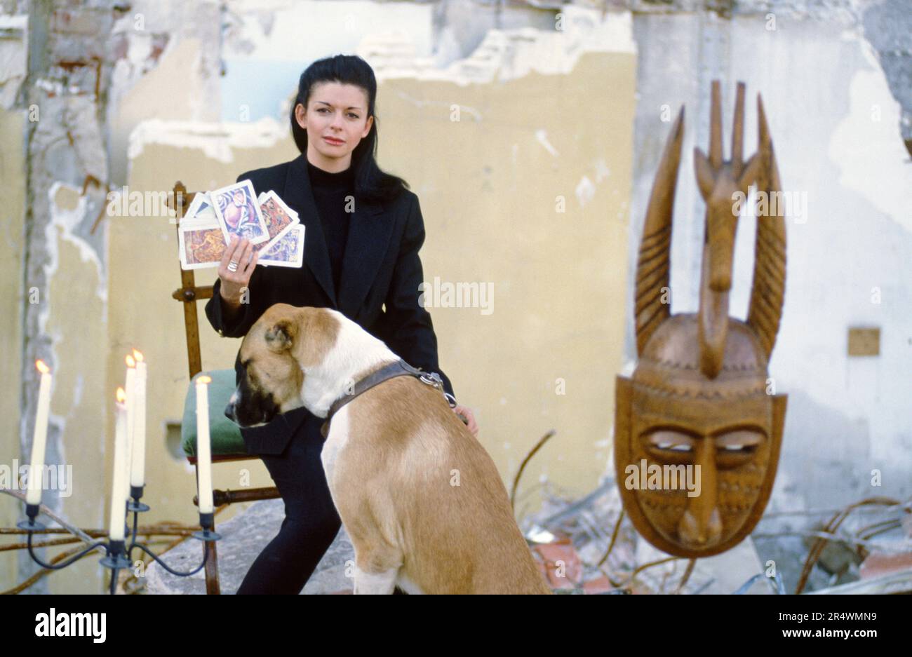 Portrait of the French clairvoyant Maud Kristen circa 1990 Stock Photo ...