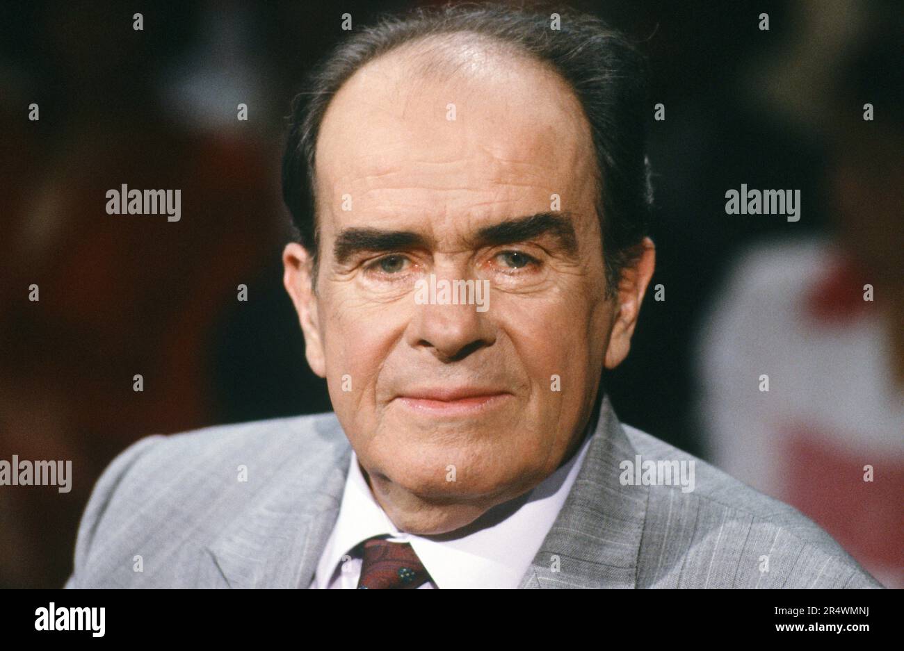 Georges Marchais on the set of the literary TV show 'Apostrophes' on 4 ...